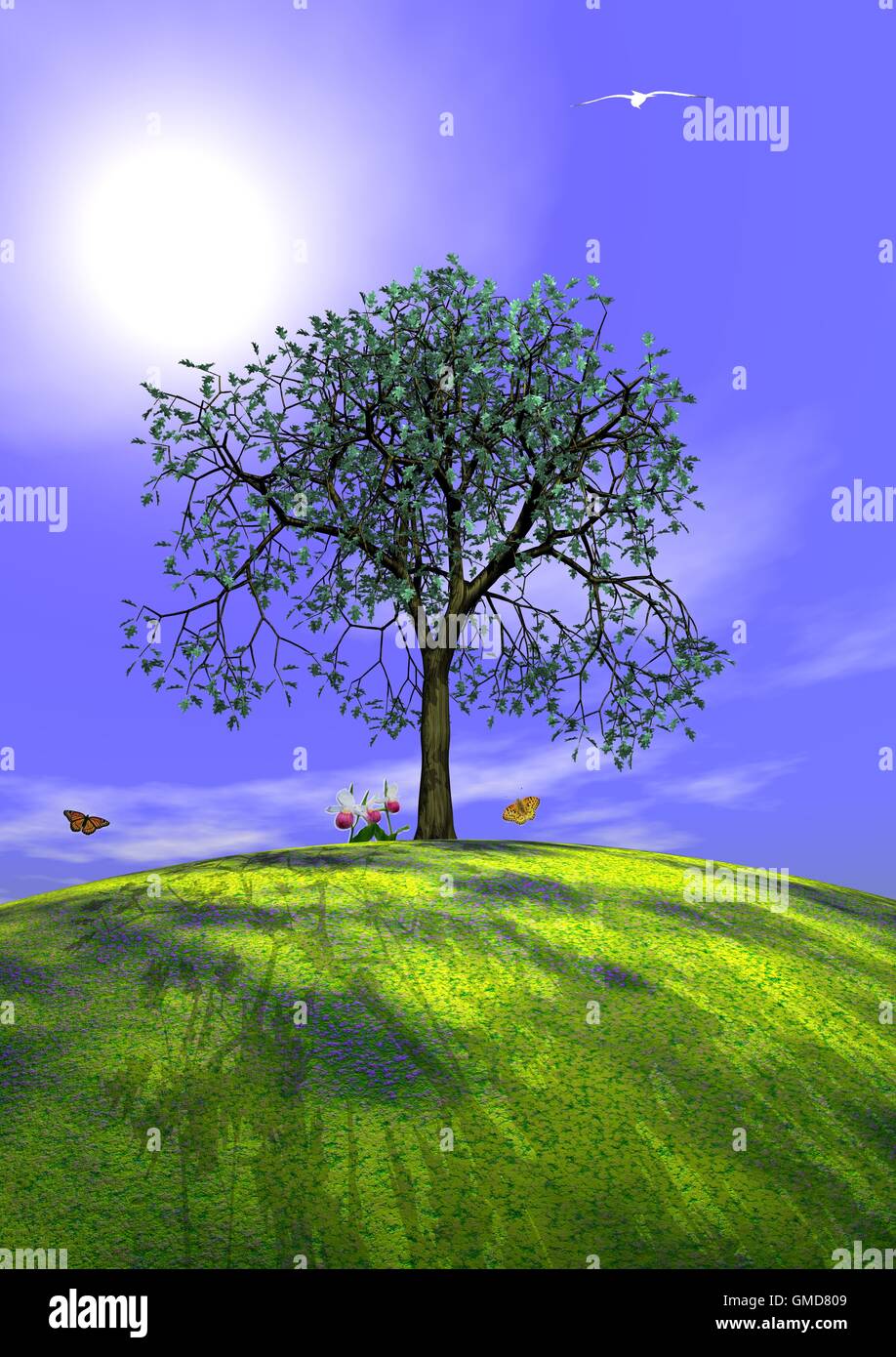 Summer tree and nature Stock Photo - Alamy