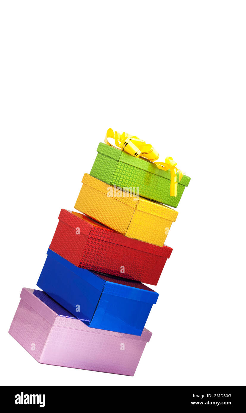 Colour gift boxes Stock Photo - Alamy