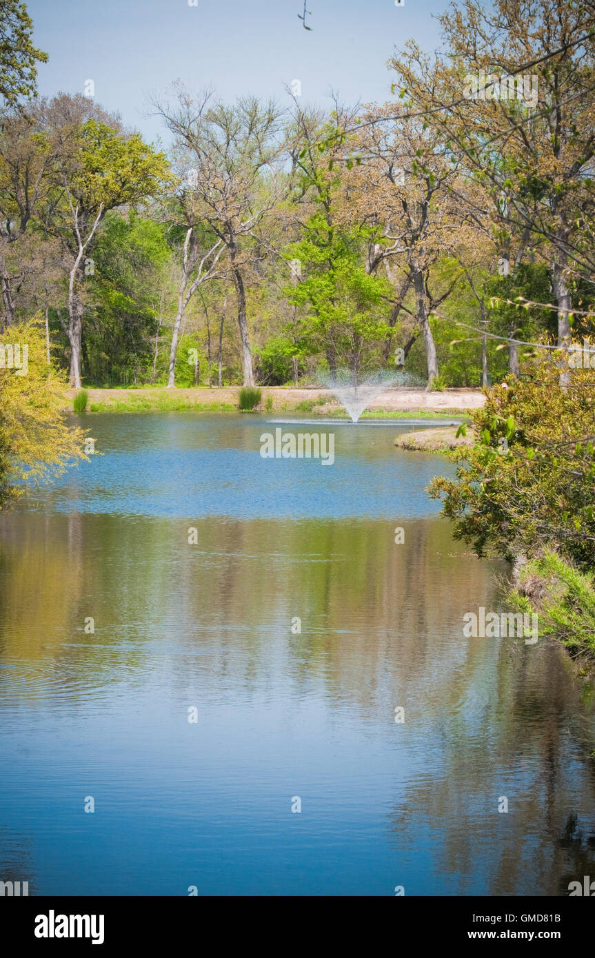 Beautiful pond water fountain Stock Photo - Alamy