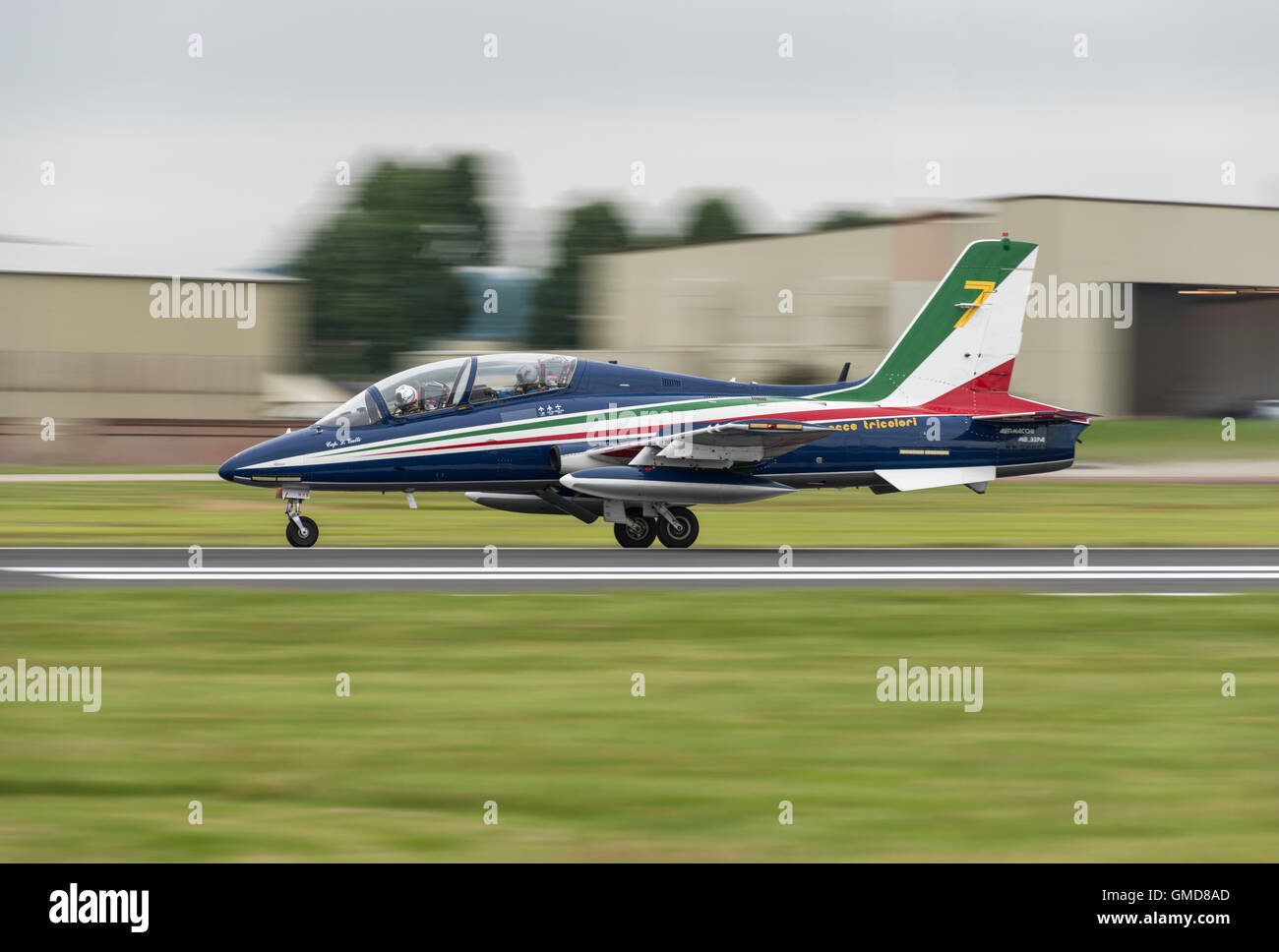 An Aermacchi MB-339PAN Jet Trainer, number seven of the Italian Air ...