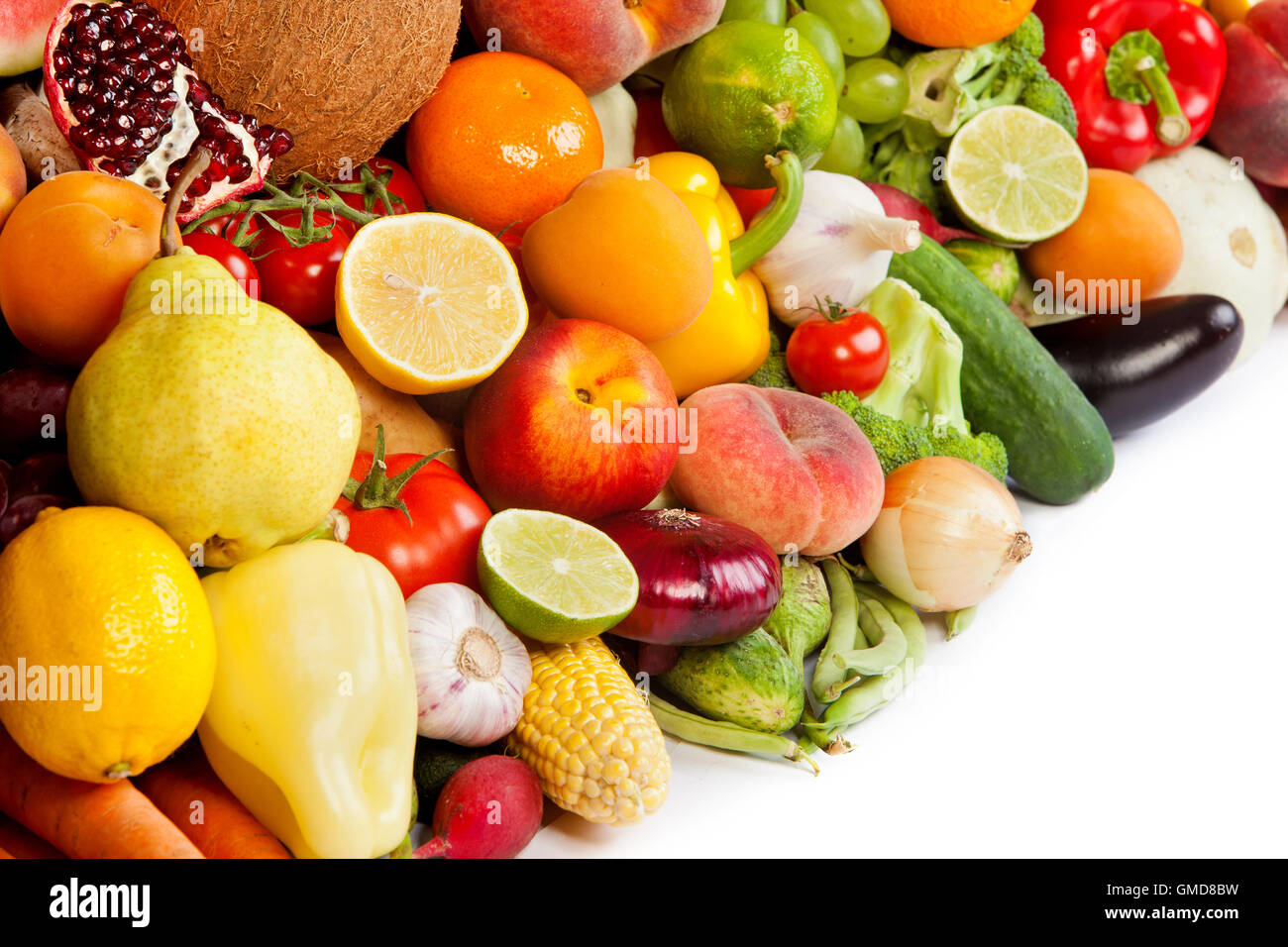 Huge group of fresh vegetables and fruits Stock Photo - Alamy