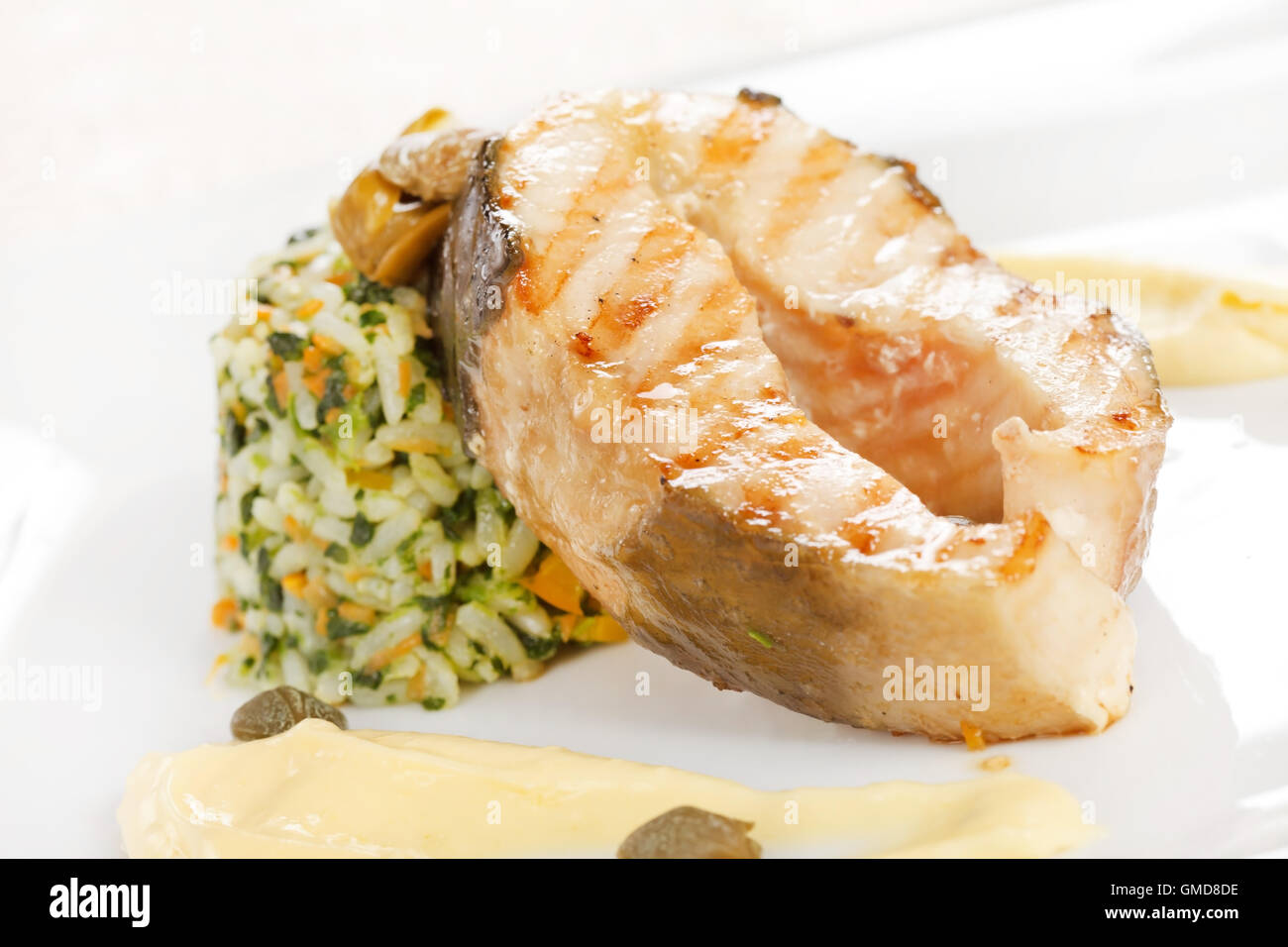 Pangasius with rice and vegetable hi-res stock photography and images ...