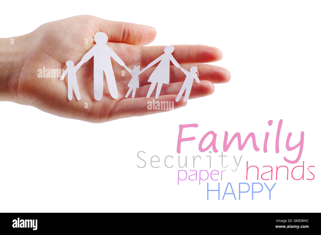 Paper family in hands Stock Photo - Alamy