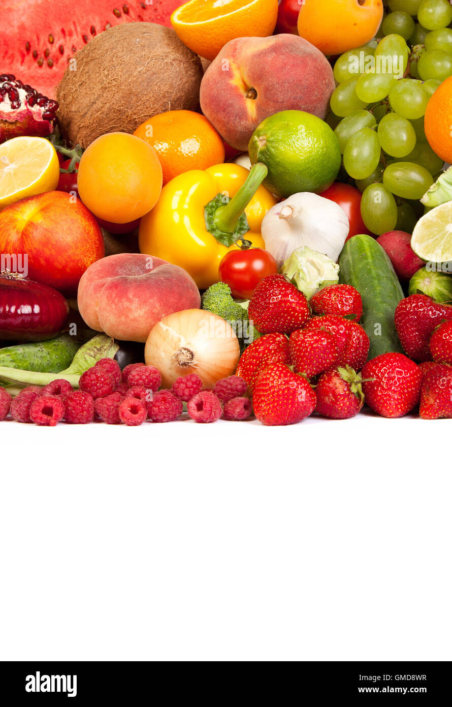 Huge group of fresh vegetables and fruits Stock Photo - Alamy