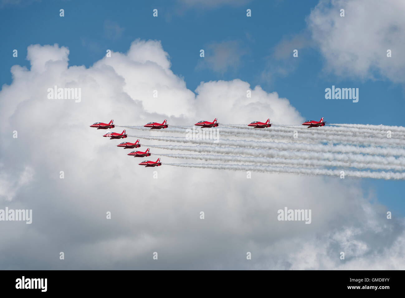 The RAF Red Arrows military aerobatic display team in Big Battle ...