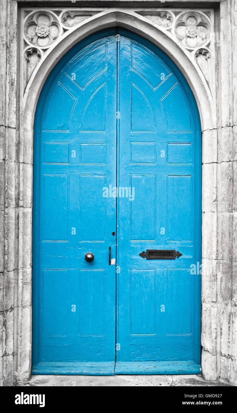 Entrance doorway big blue hi-res stock photography and images - Alamy