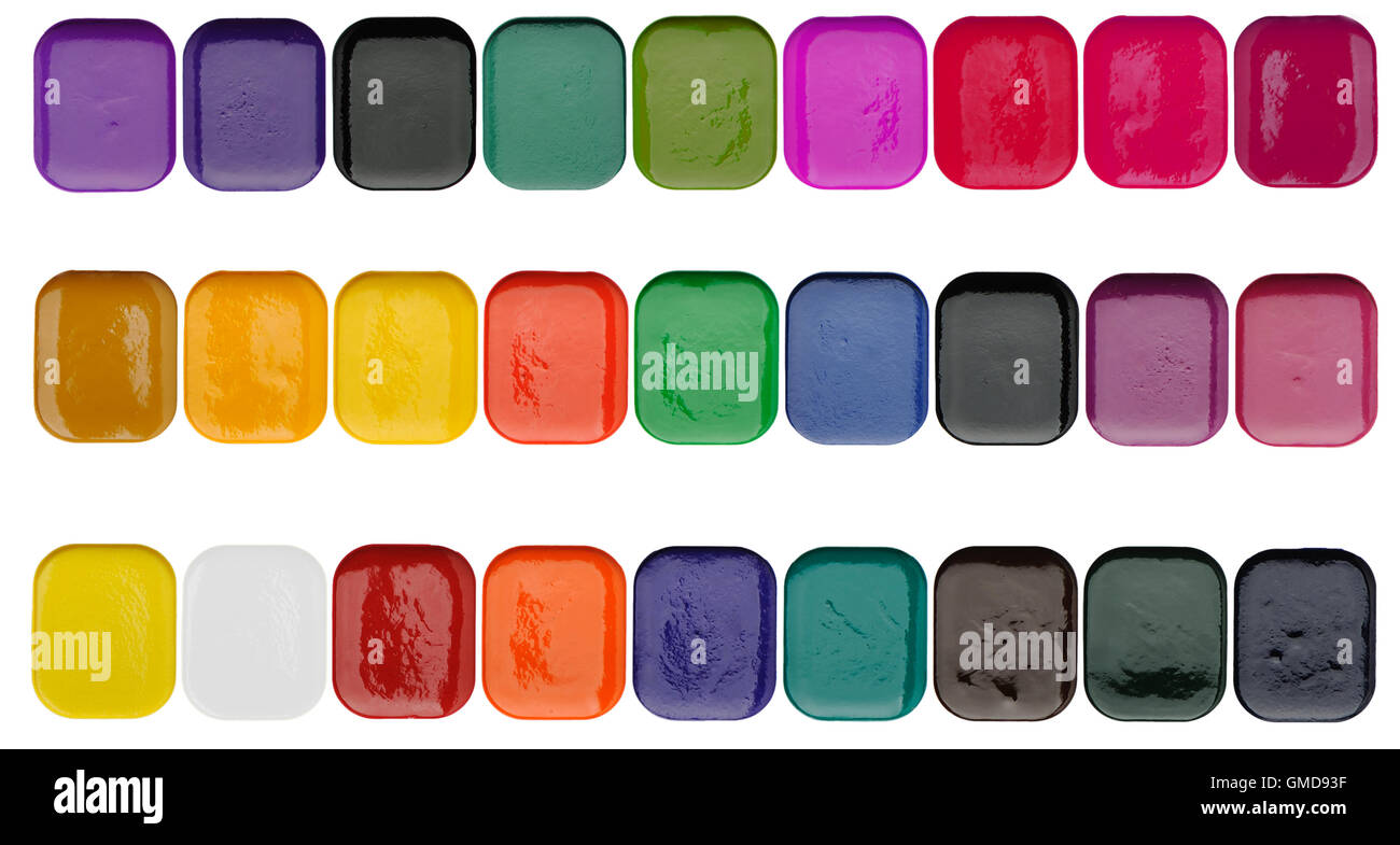 Set of water colour paints Stock Photo - Alamy