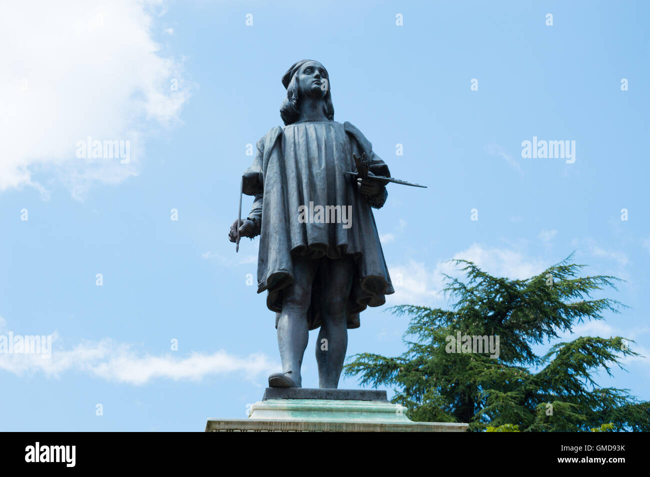 Raphael's statue in Urbino close up - Italian artist Stock Photo - Alamy