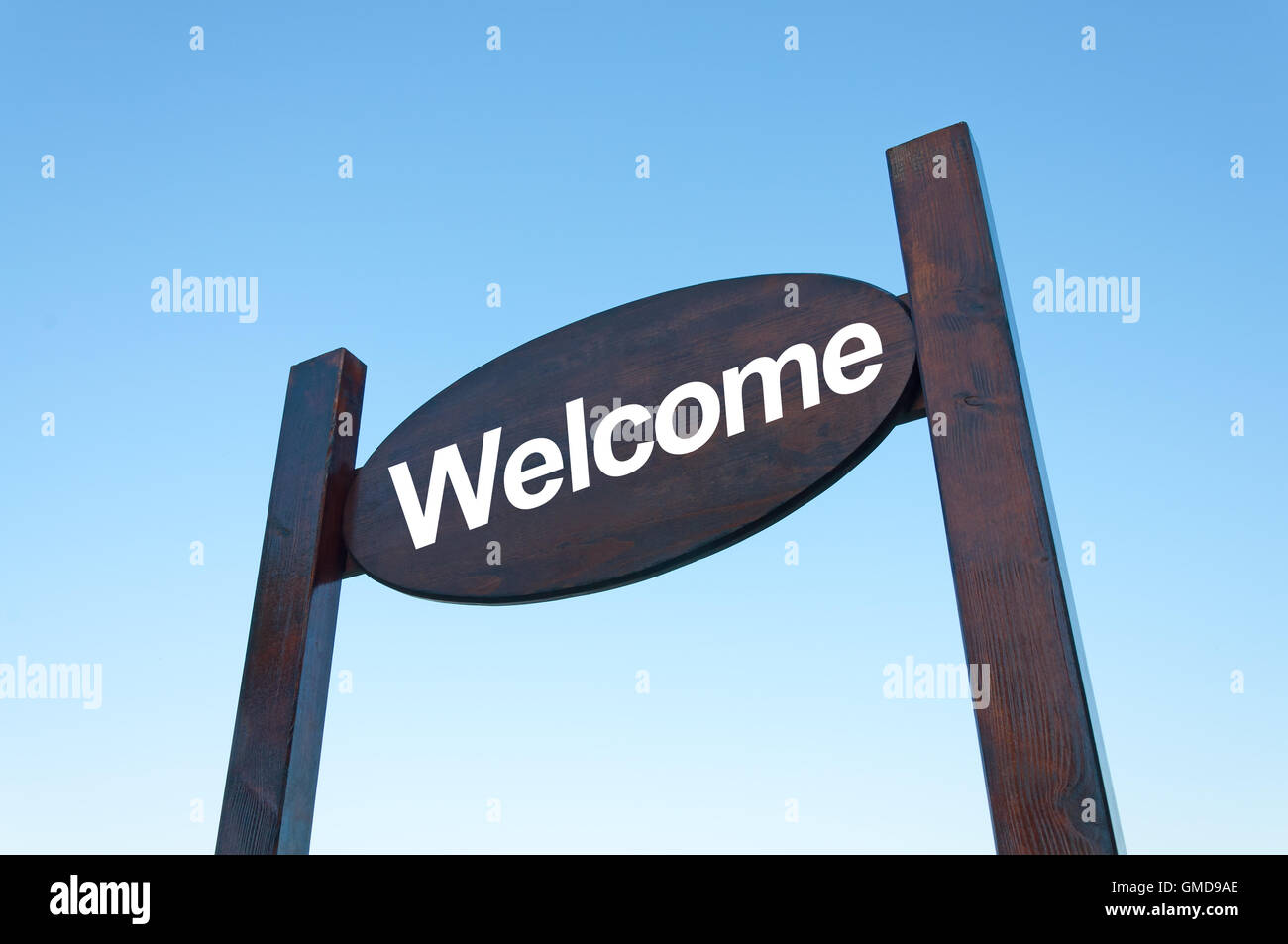 Billboard welcome to skyline Stock Photo - Alamy