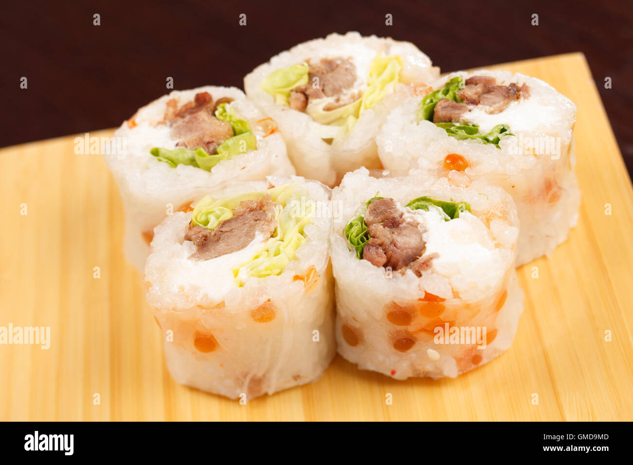 sushi with meat Stock Photo - Alamy