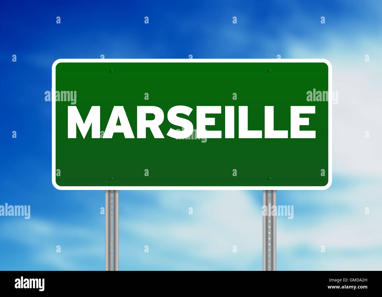 Green Road Sign - Marseille, France Stock Photo - Alamy