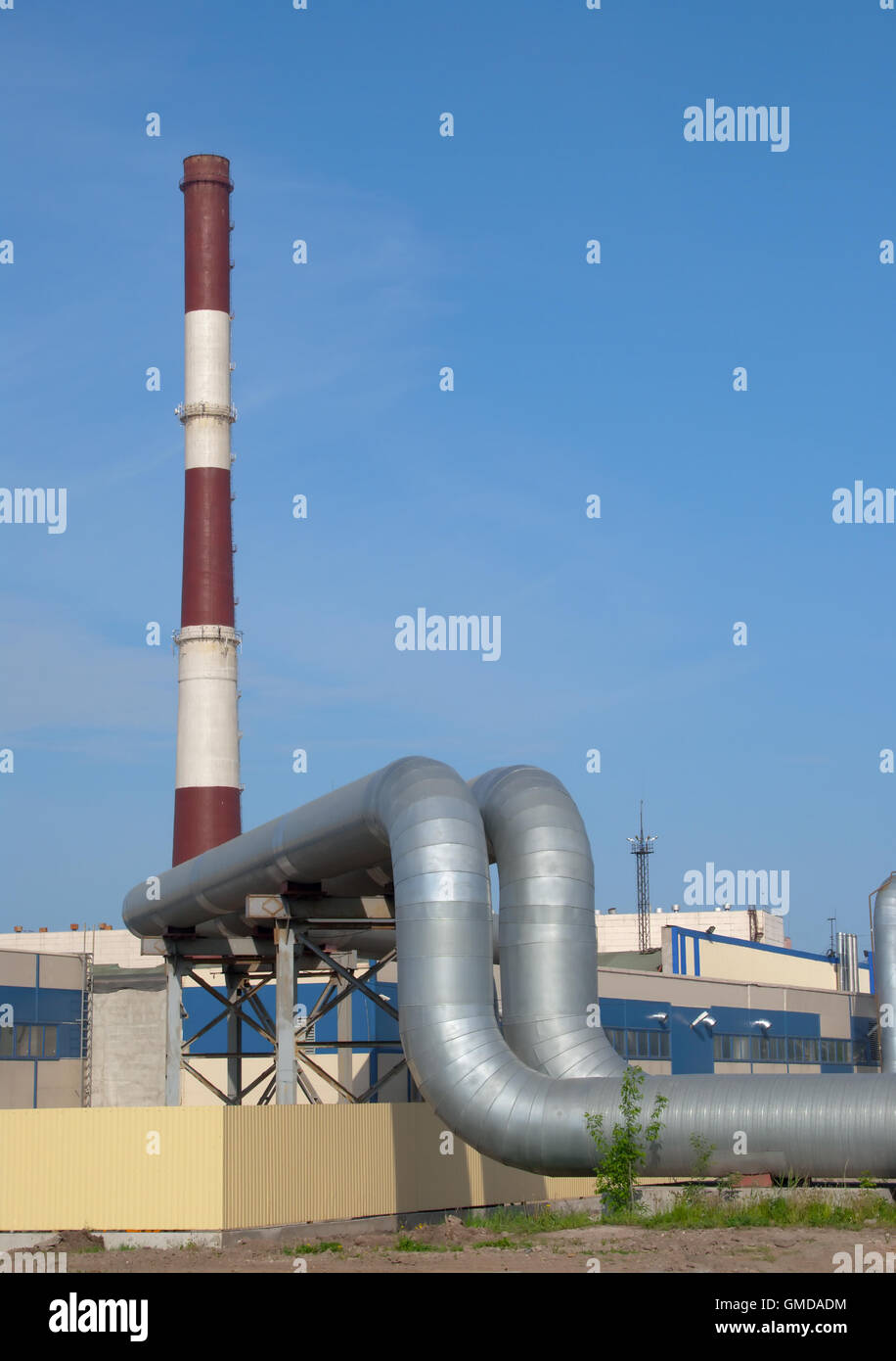 Factory pipe and plant Stock Photo - Alamy