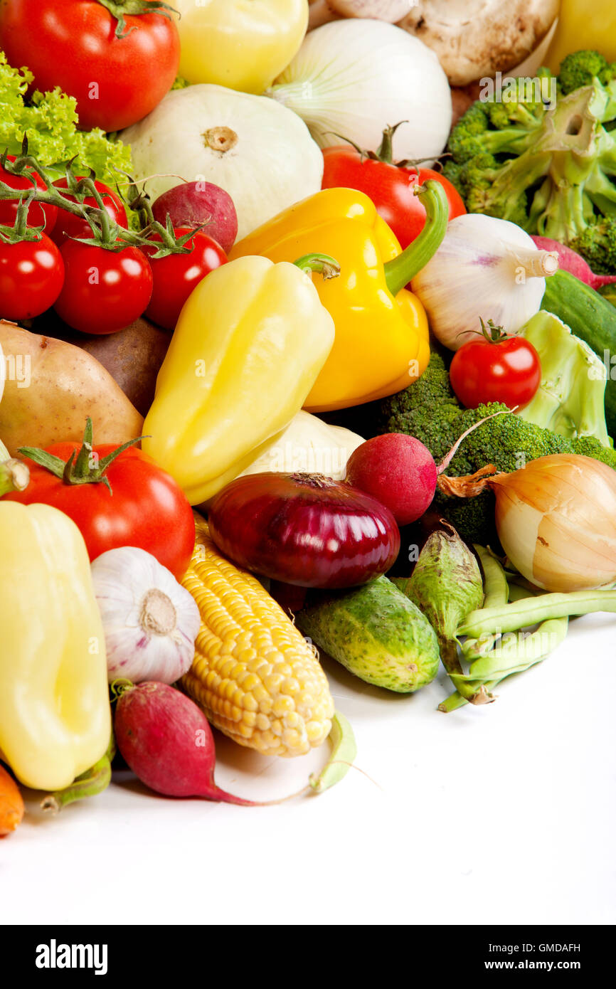 Group of fresh vegetables isolated on white Stock Photo - Alamy
