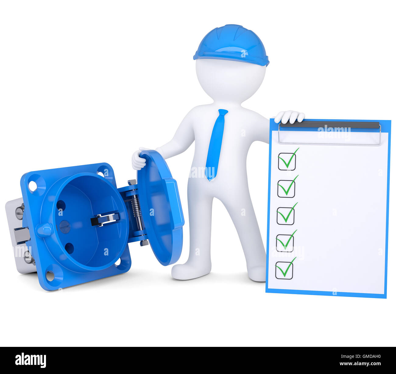 3d man with rosette and checklist Stock Photo - Alamy