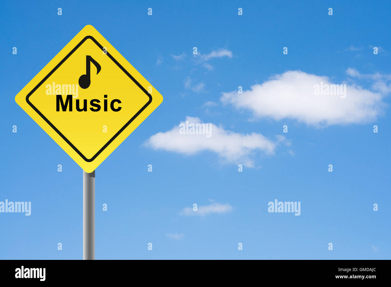 Sign music note sky background Stock Photo - Alamy