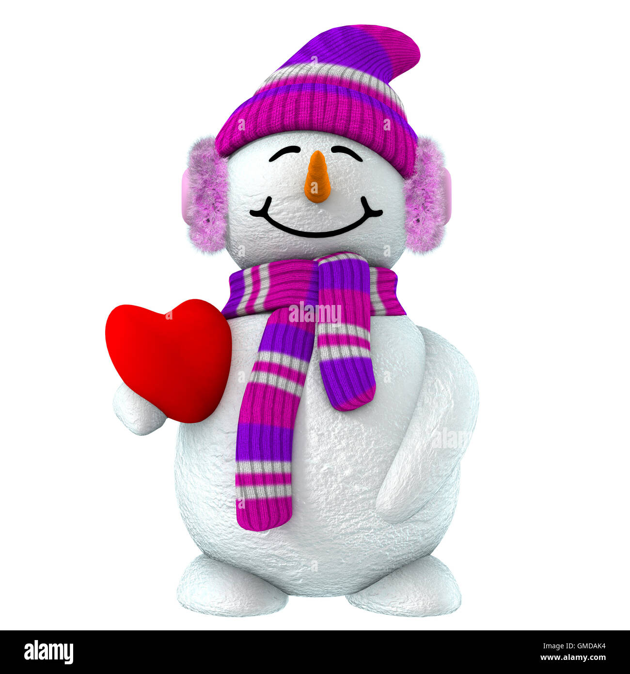 Girl with snow man Cut Out Stock Images & Pictures - Alamy