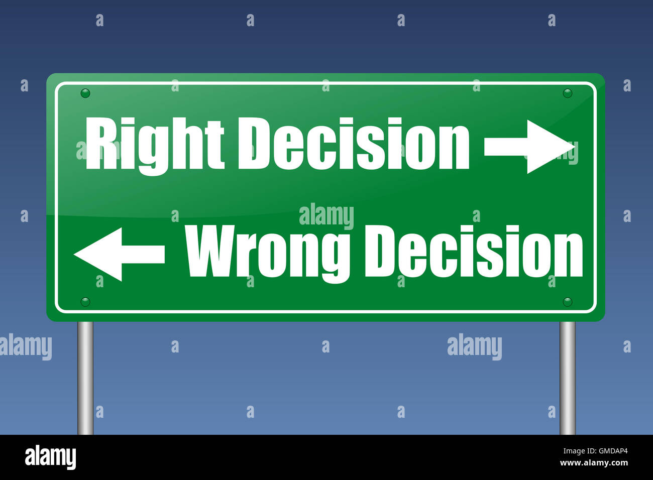 right decision - wrong decision Stock Photo - Alamy