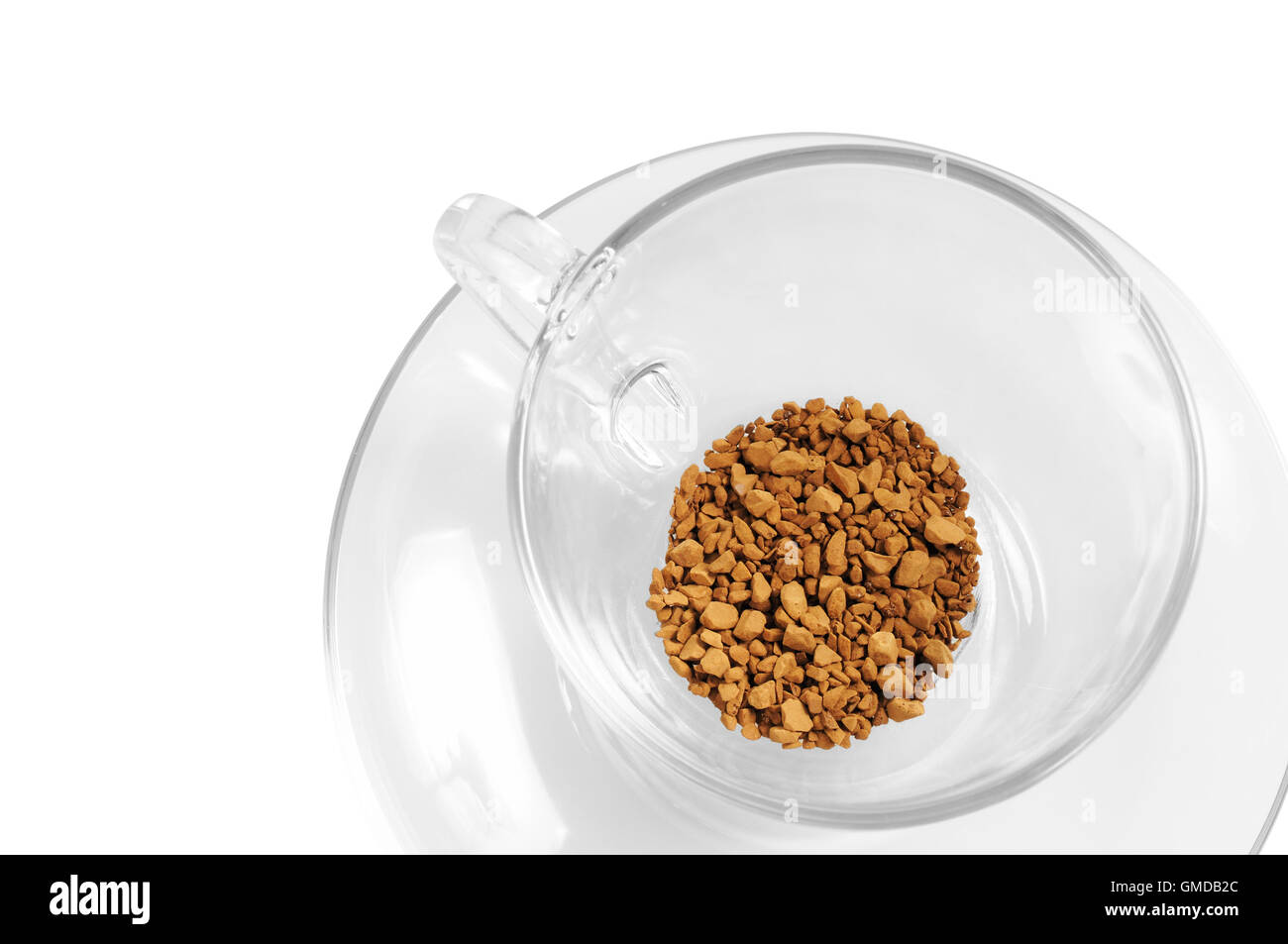 Transparent glass cup with instant coffee Stock Photo - Alamy