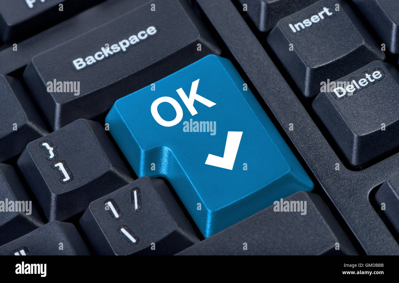 Ok button on keyboard key hi-res stock photography and images - Alamy