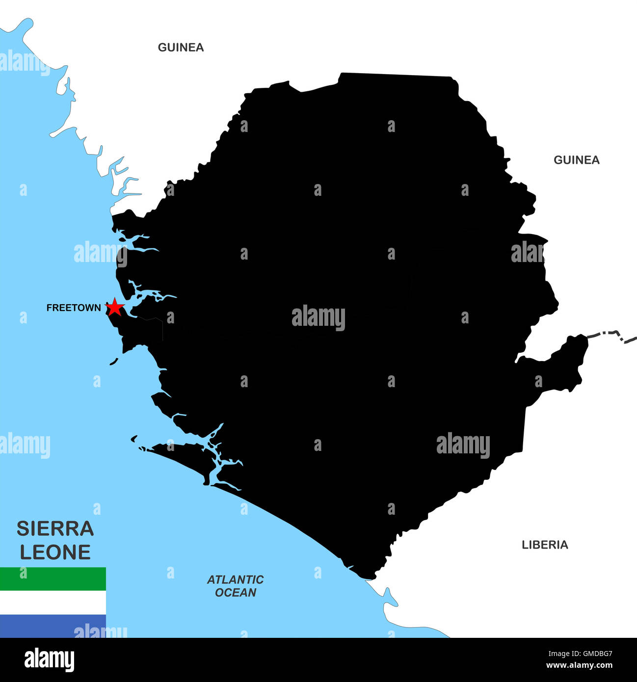 sierra leone map Stock Photo - Alamy