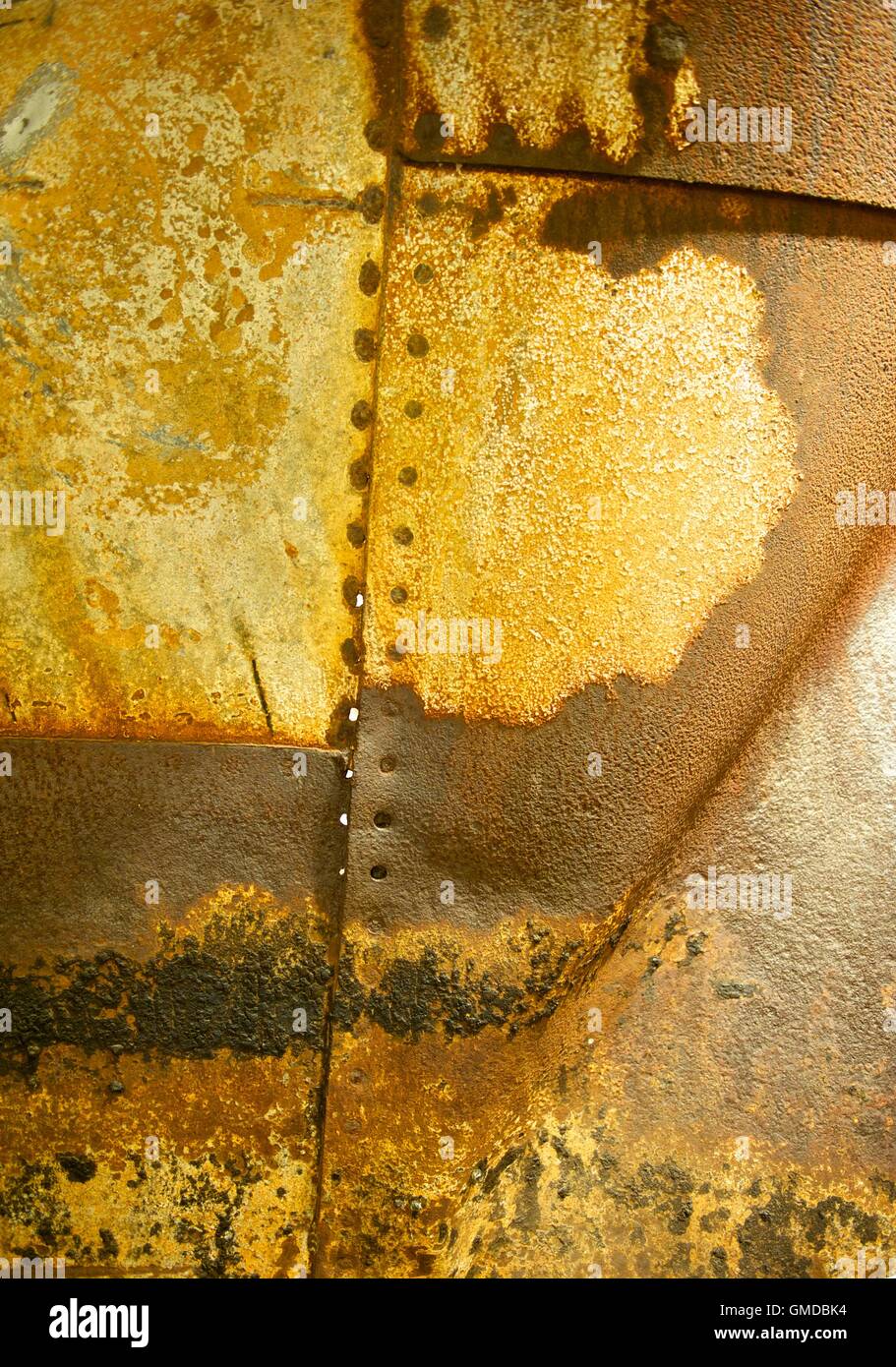 Rusted Metal Background with Rivet Holes and Seams Stock Photo - Alamy