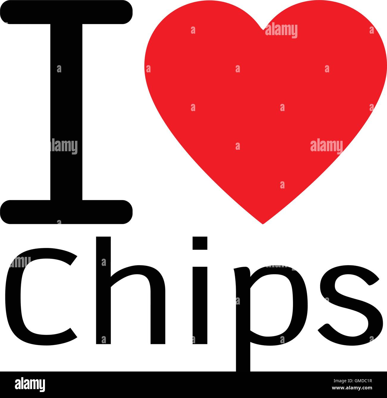 i love Chips lettering illustration design with sign Stock Vector Image ...