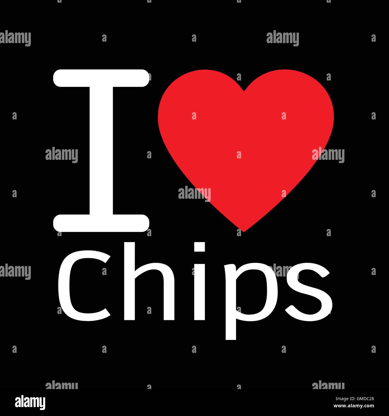 I love chips Stock Vector Images - Alamy