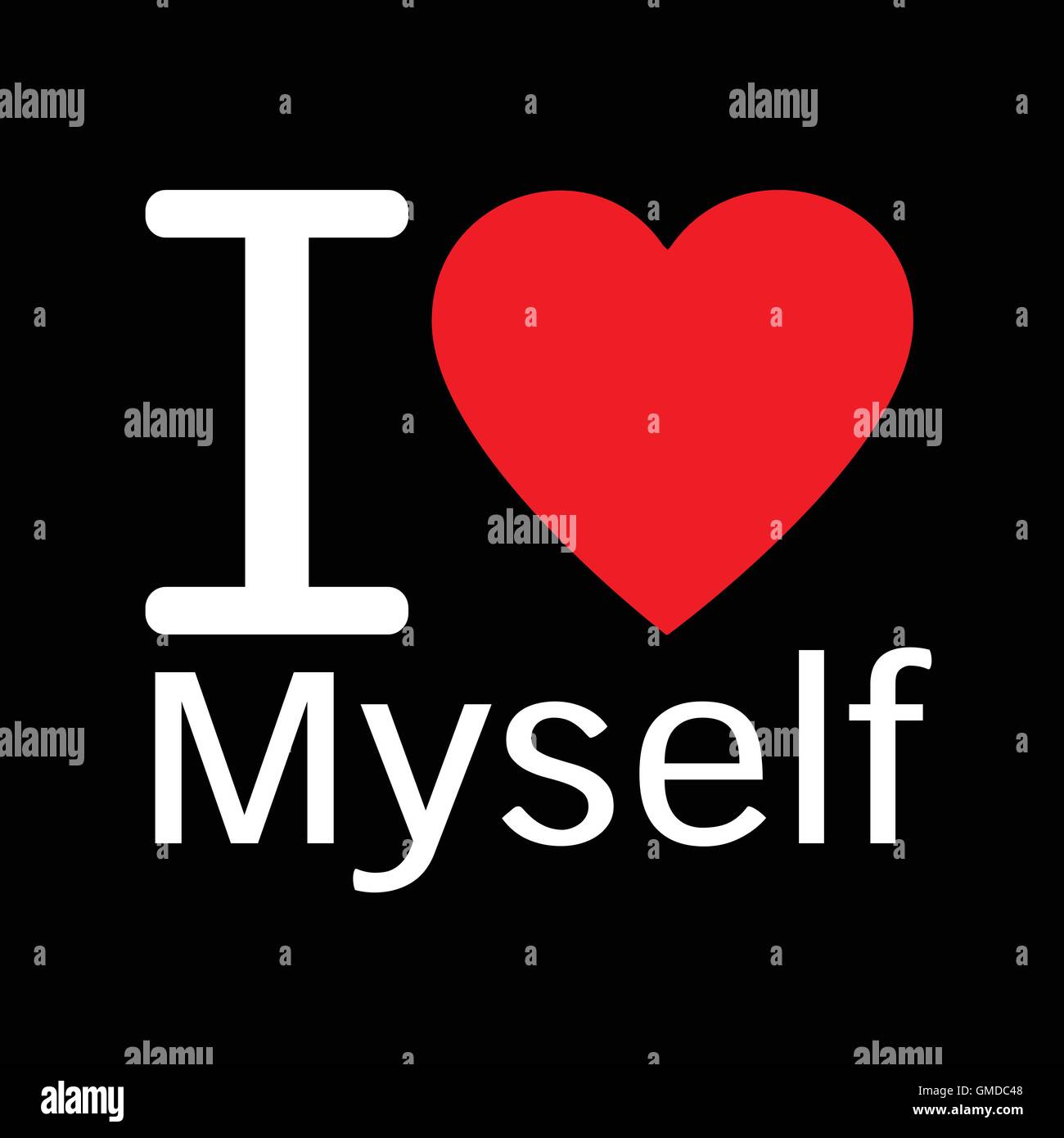 i love Myself lettering illustration design with sign Stock Vector ...