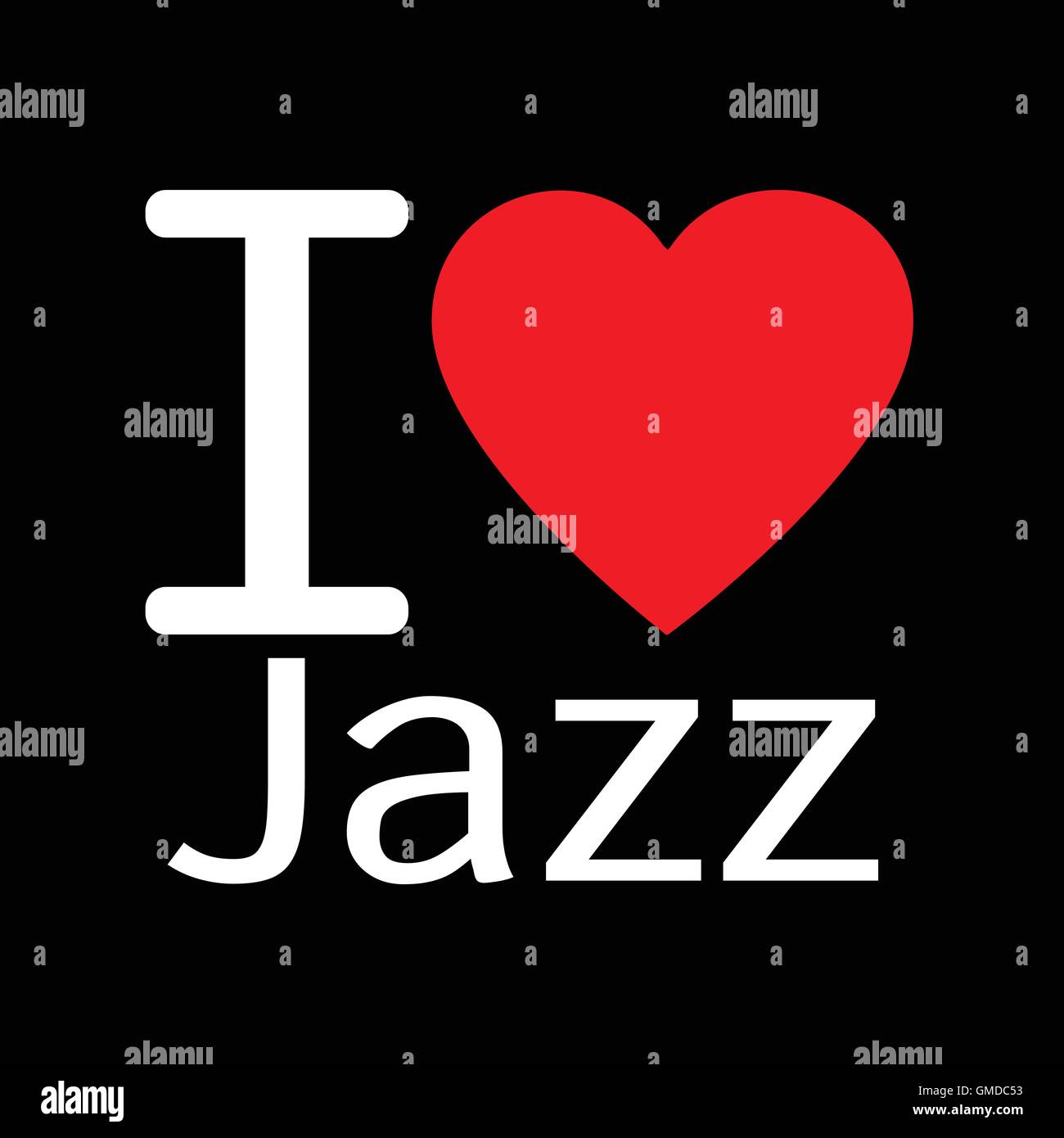 i love Jazz lettering illustration design with sign Stock Vector Image ...