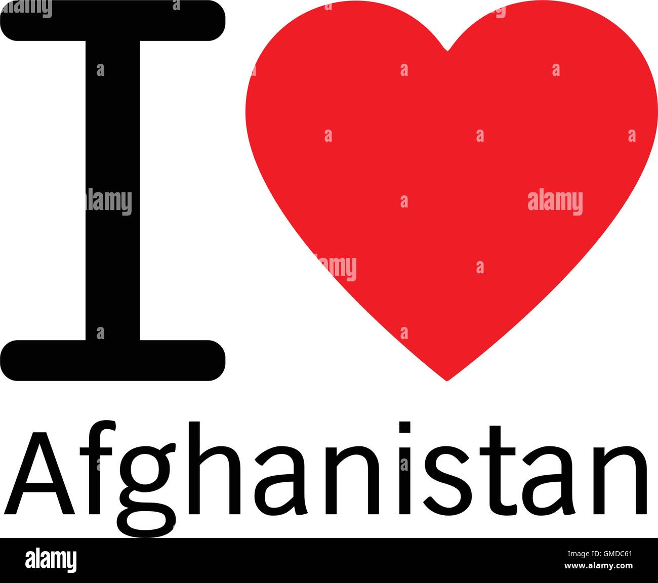 i love Afghanistan lettering illustration design with sign Stock Vector ...