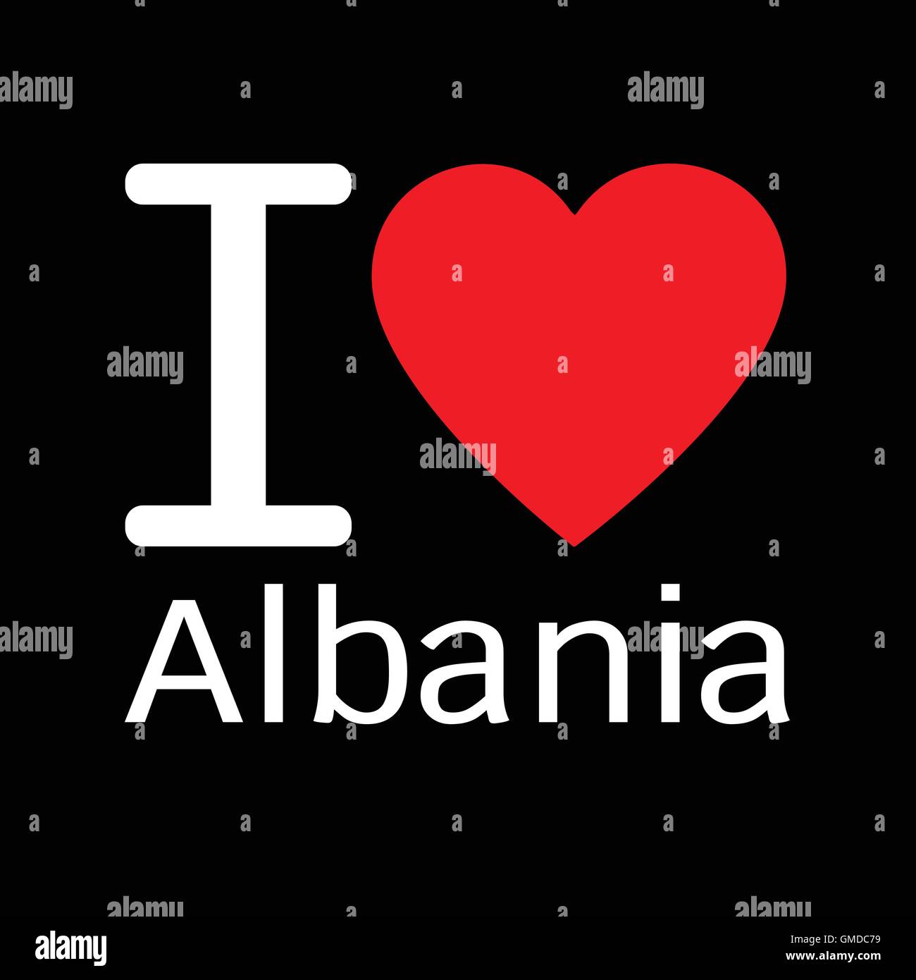 i love Albania lettering illustration design with sign Stock Vector ...