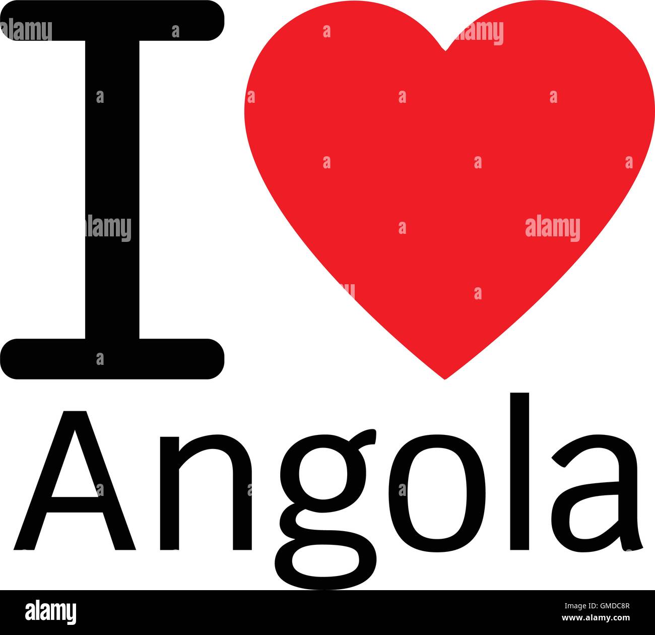 i love Angola lettering illustration design with sign Stock Vector ...