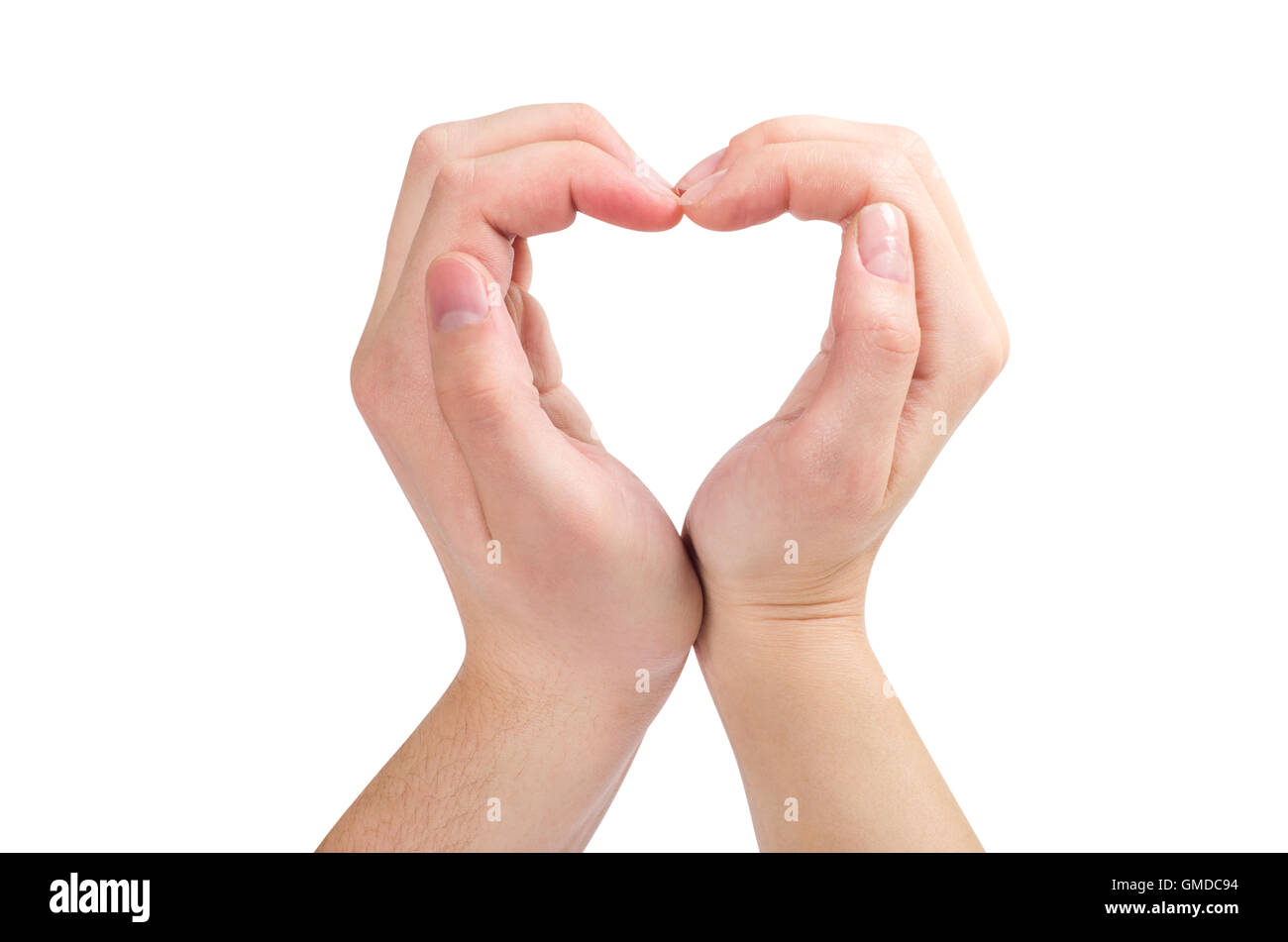 Hands form a heart Cut Out Stock Images & Pictures - Alamy