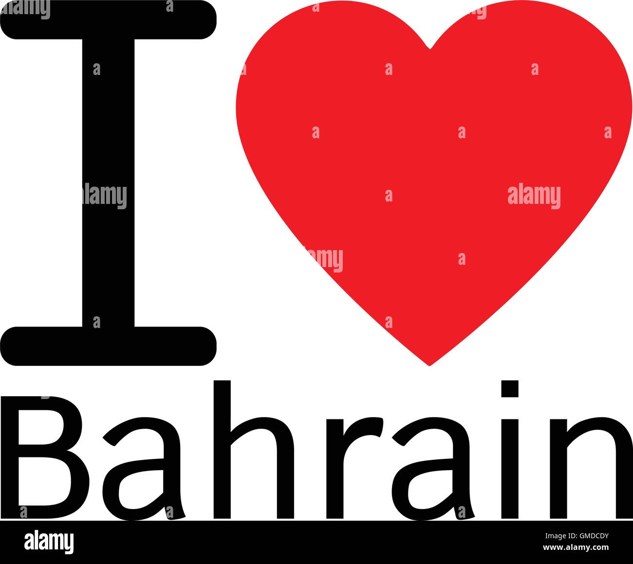 i love Bahrain lettering illustration design with heart sign Stock ...