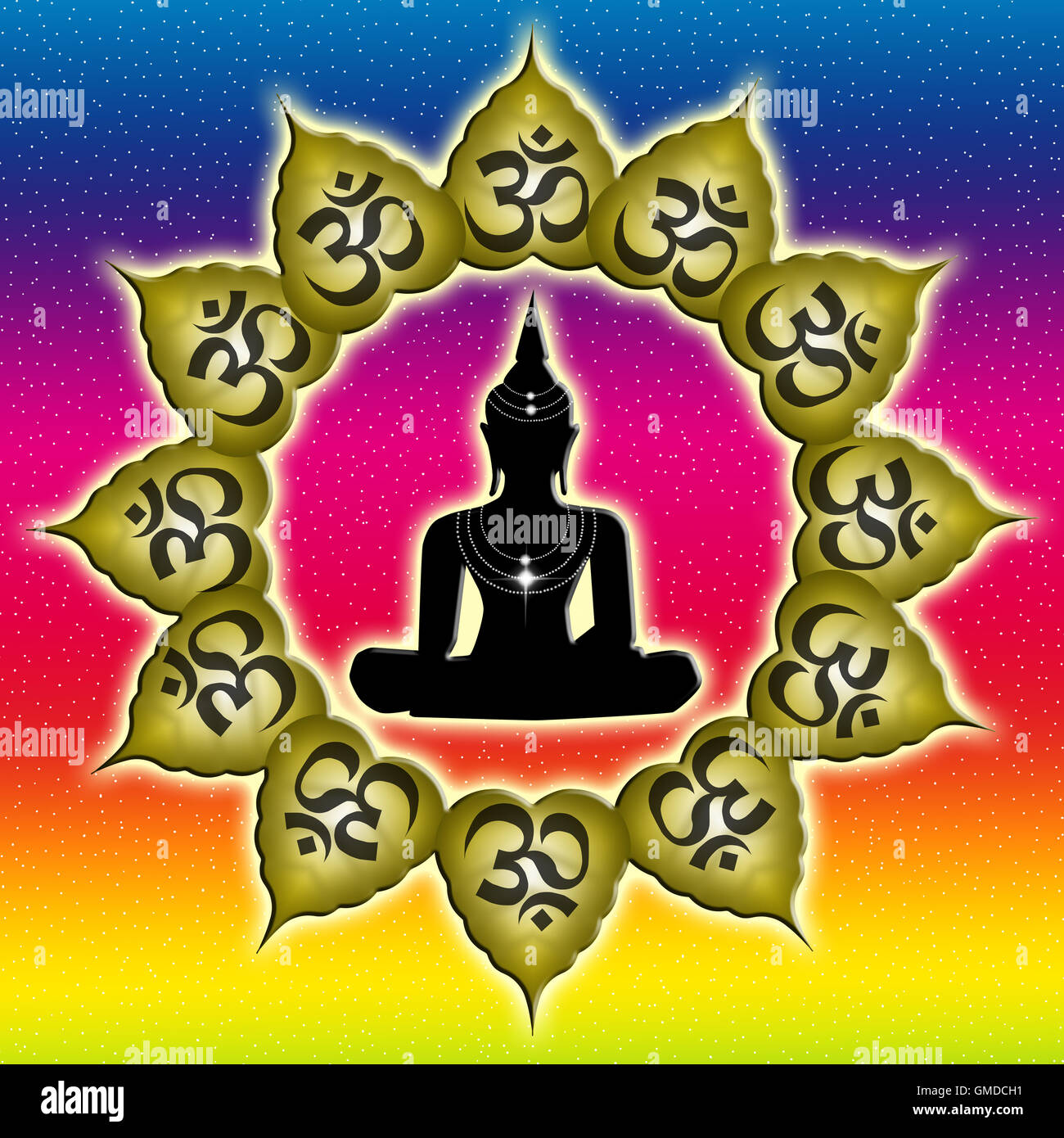 Buddha with symbol Stock Photo - Alamy