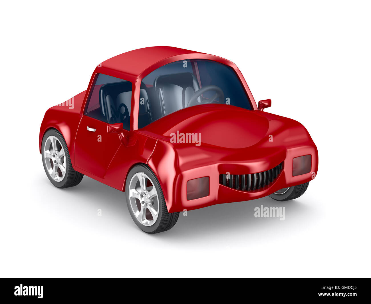 Red car on white background. Isolated 3D image Stock Photo - Alamy