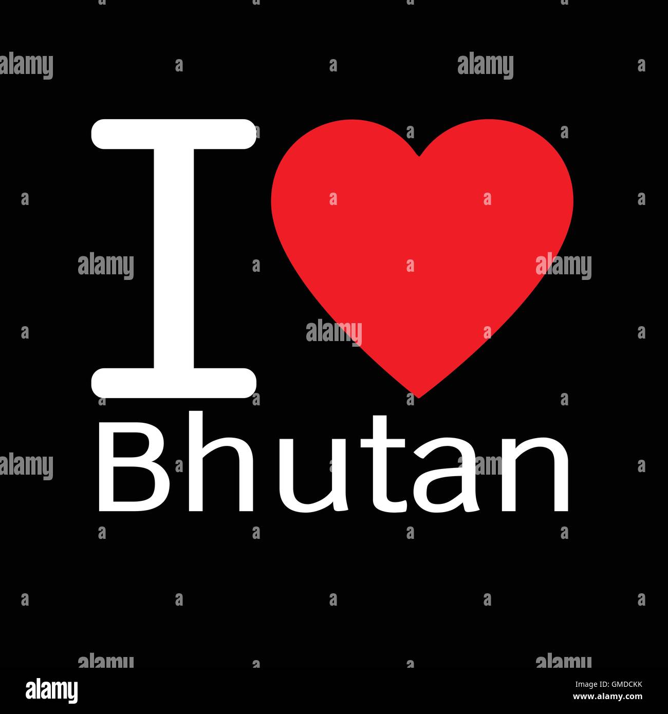 i love Bhutan lettering illustration design with heart sign Stock ...