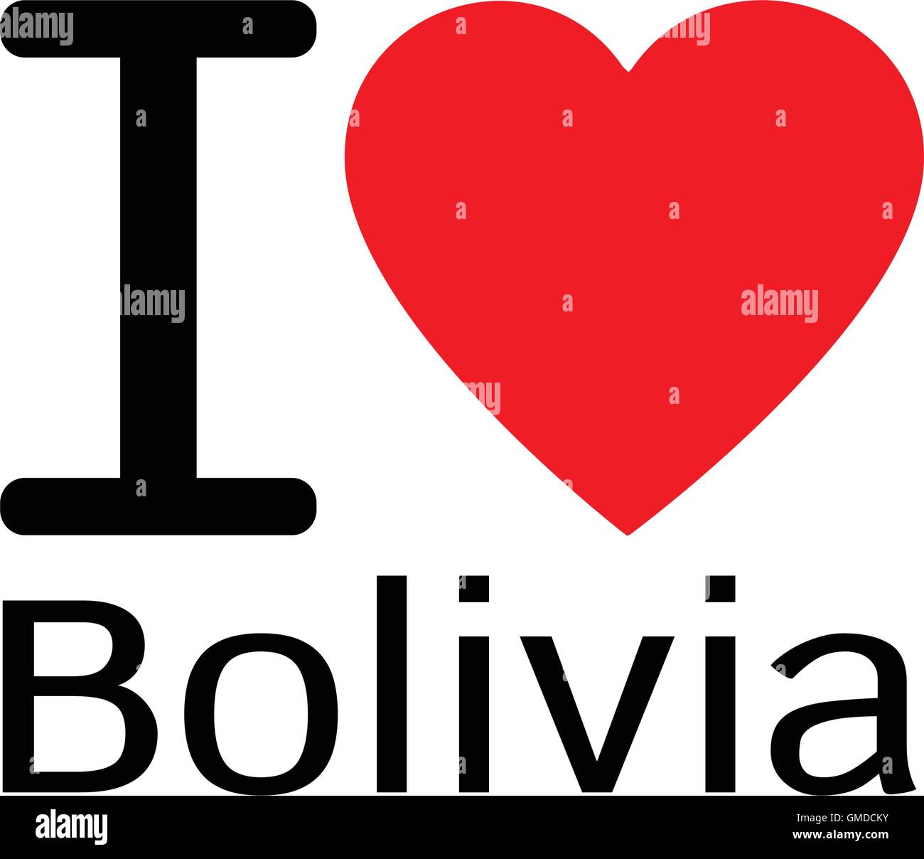i love Bolivia lettering illustration design with heart sign Stock ...