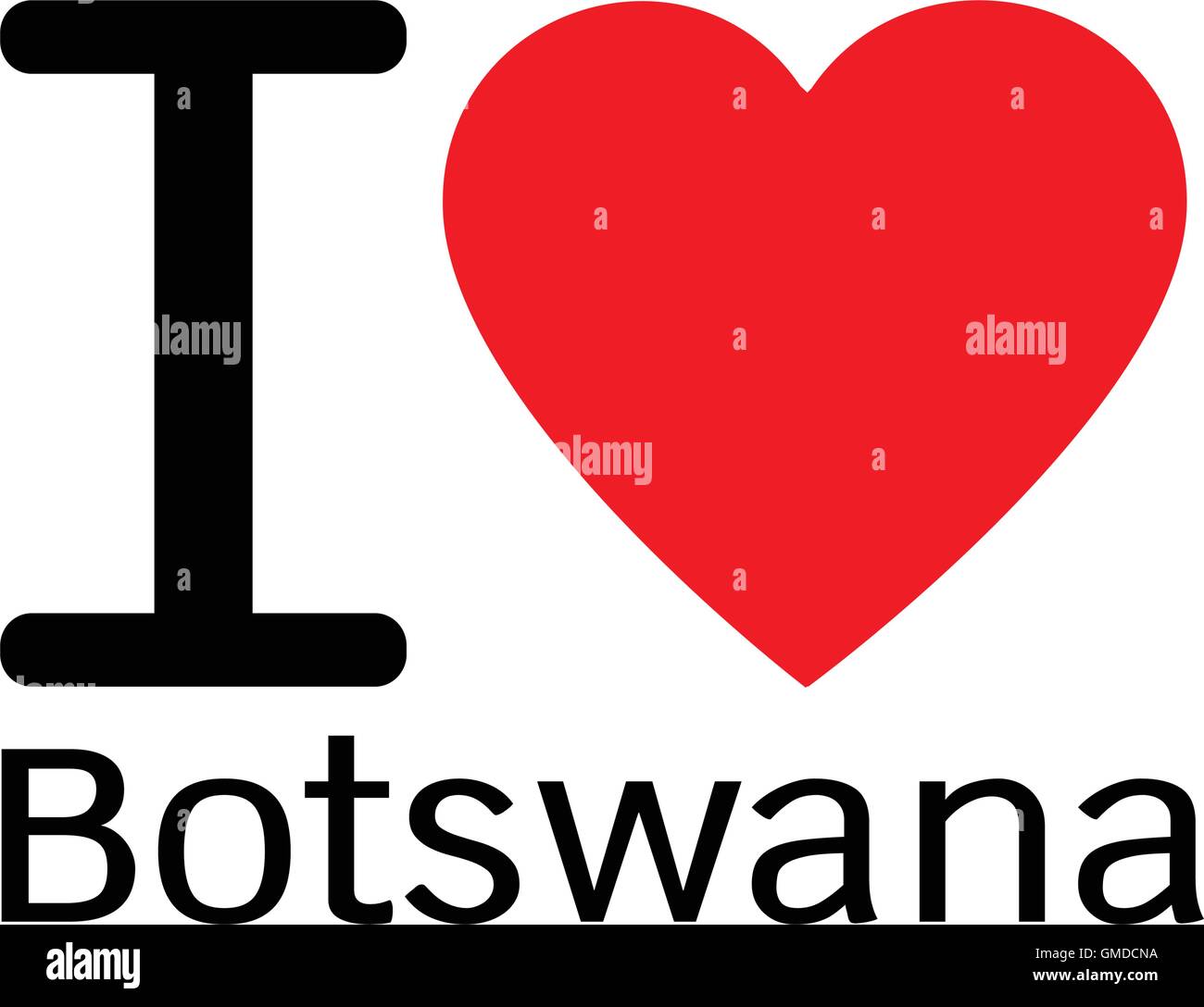 i love Botswana lettering illustration design with heart sign Stock ...