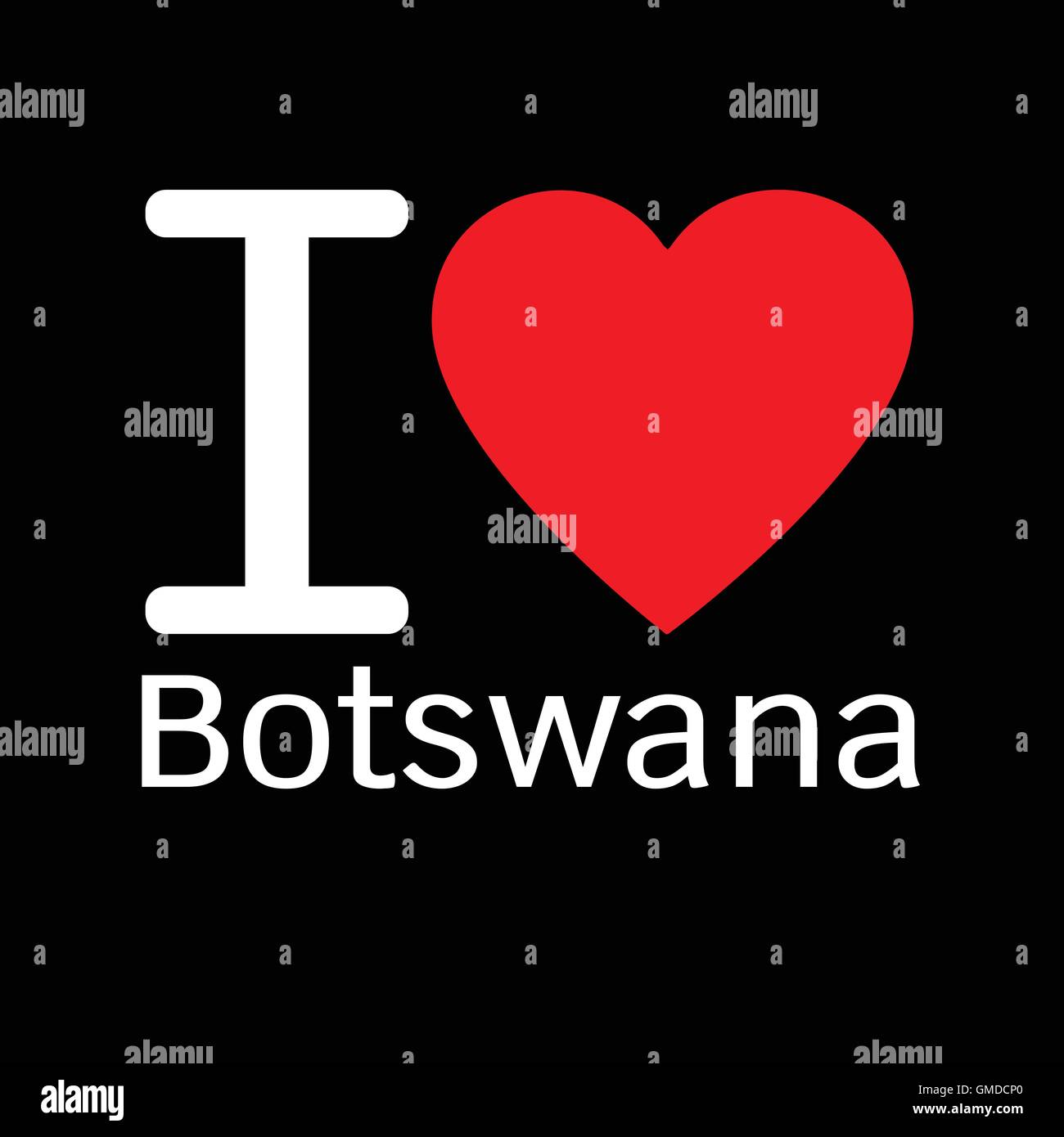 i love Botswana lettering illustration design with heart sign Stock ...