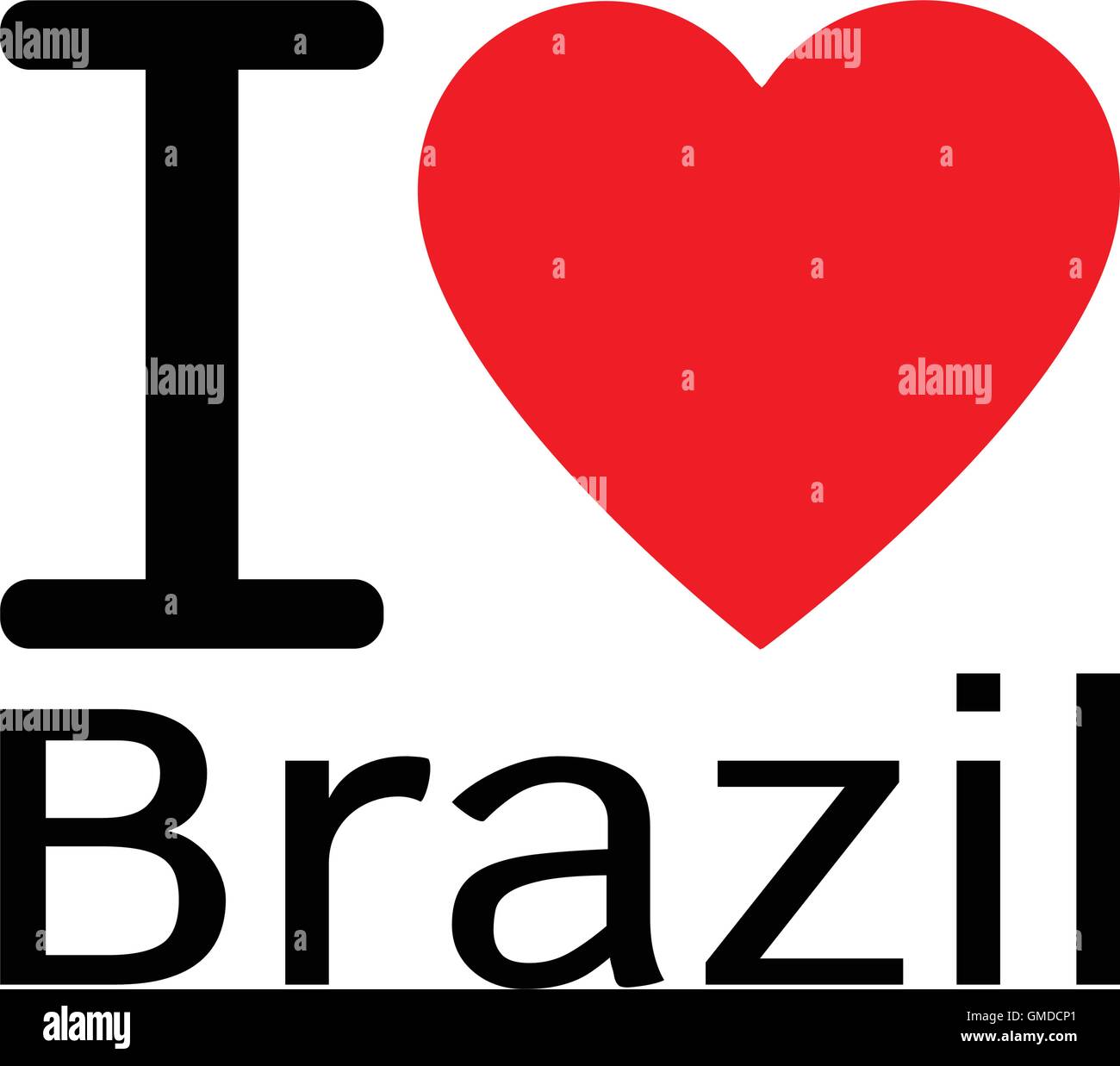 i love Brazil lettering illustration design with heart sign Stock ...