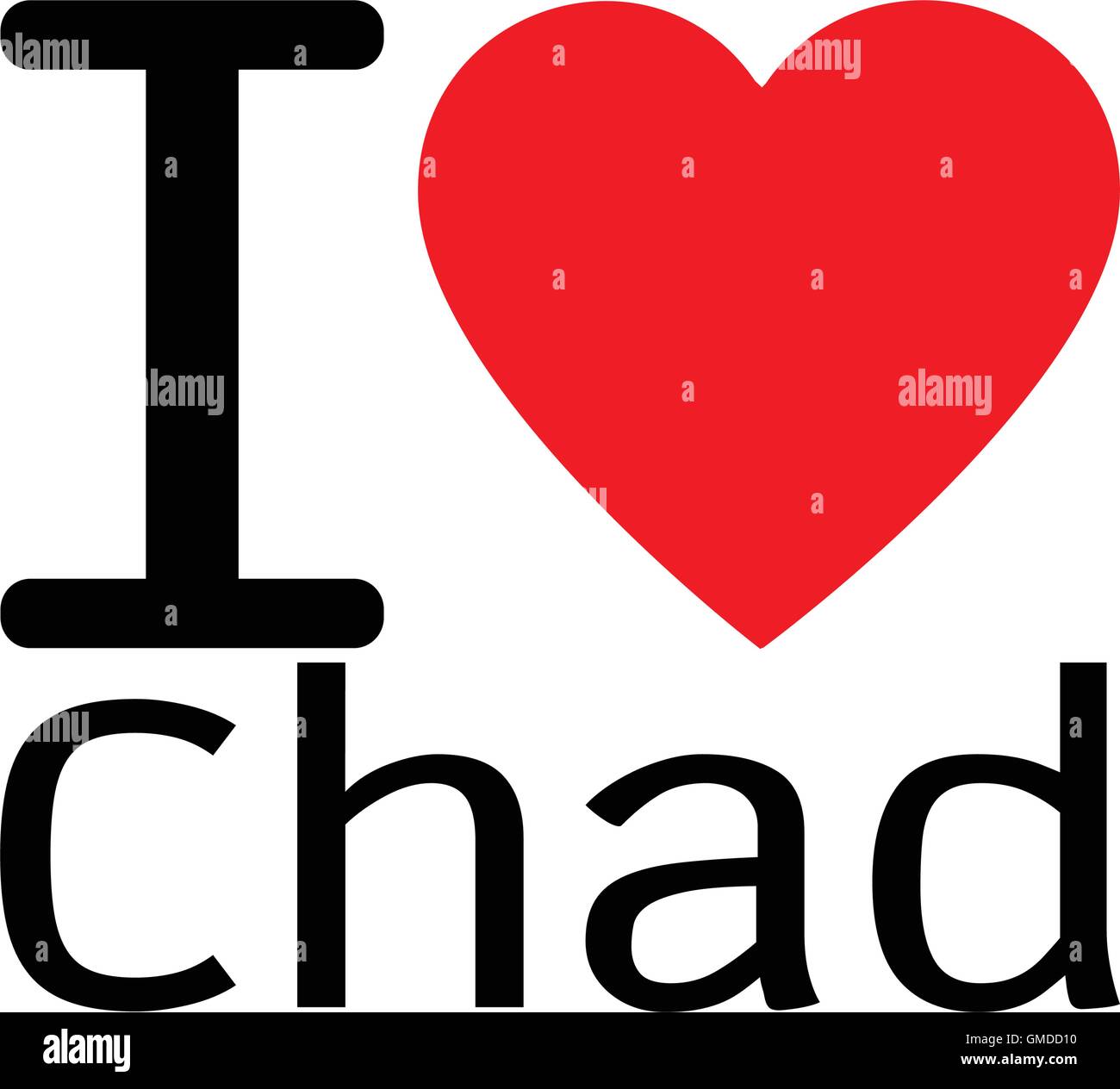 i love Chad lettering illustration design with heart sign Stock Vector ...