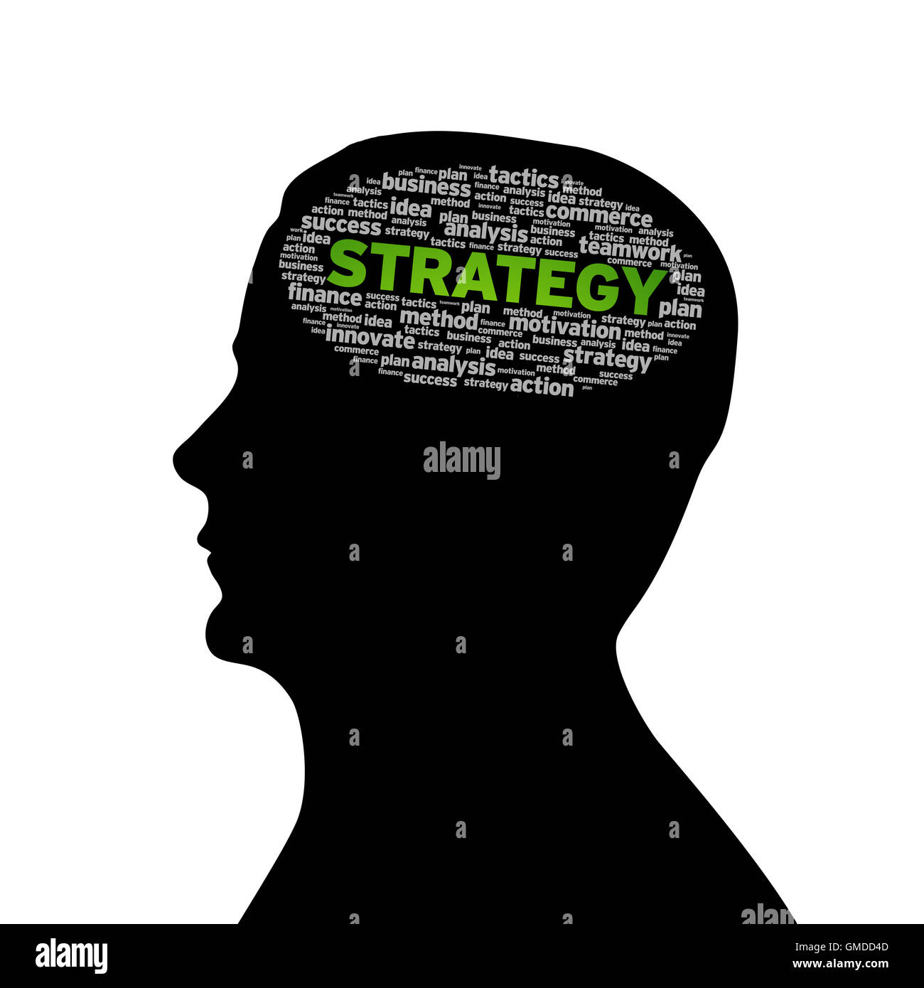 Silhouette head - Strategy Stock Photo - Alamy