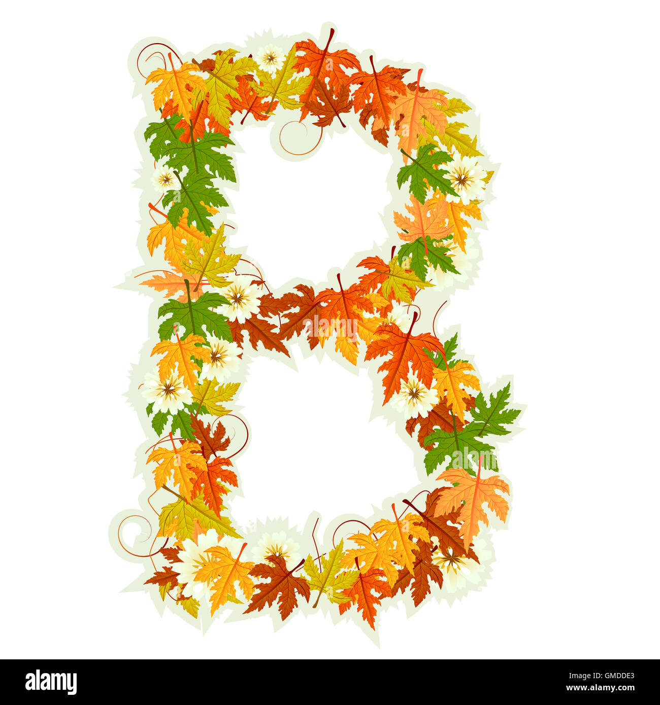 Pattern floral letter B Stock Photo - Alamy