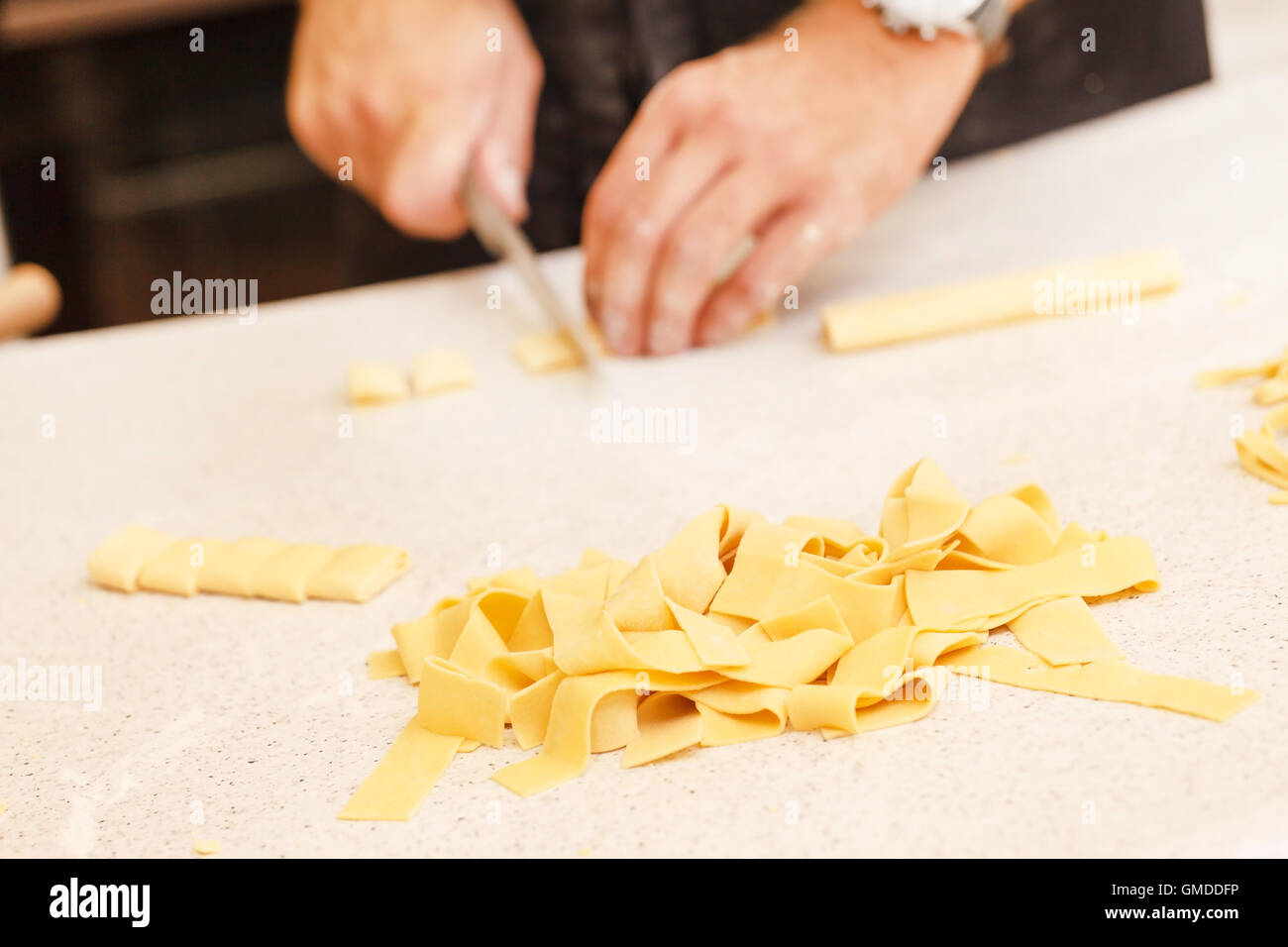 chef making pasta Stock Photo - Alamy
