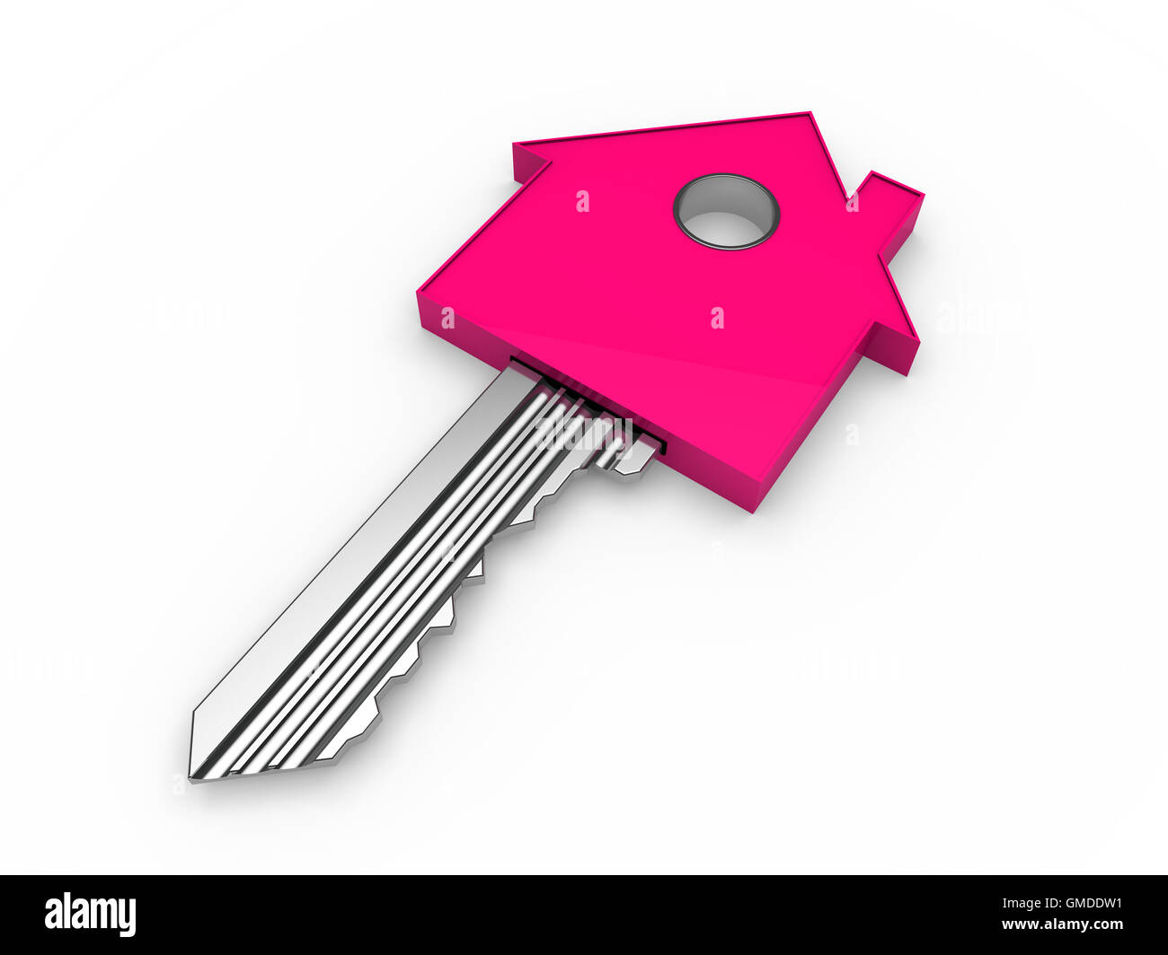 3d key home house pink Stock Photo - Alamy