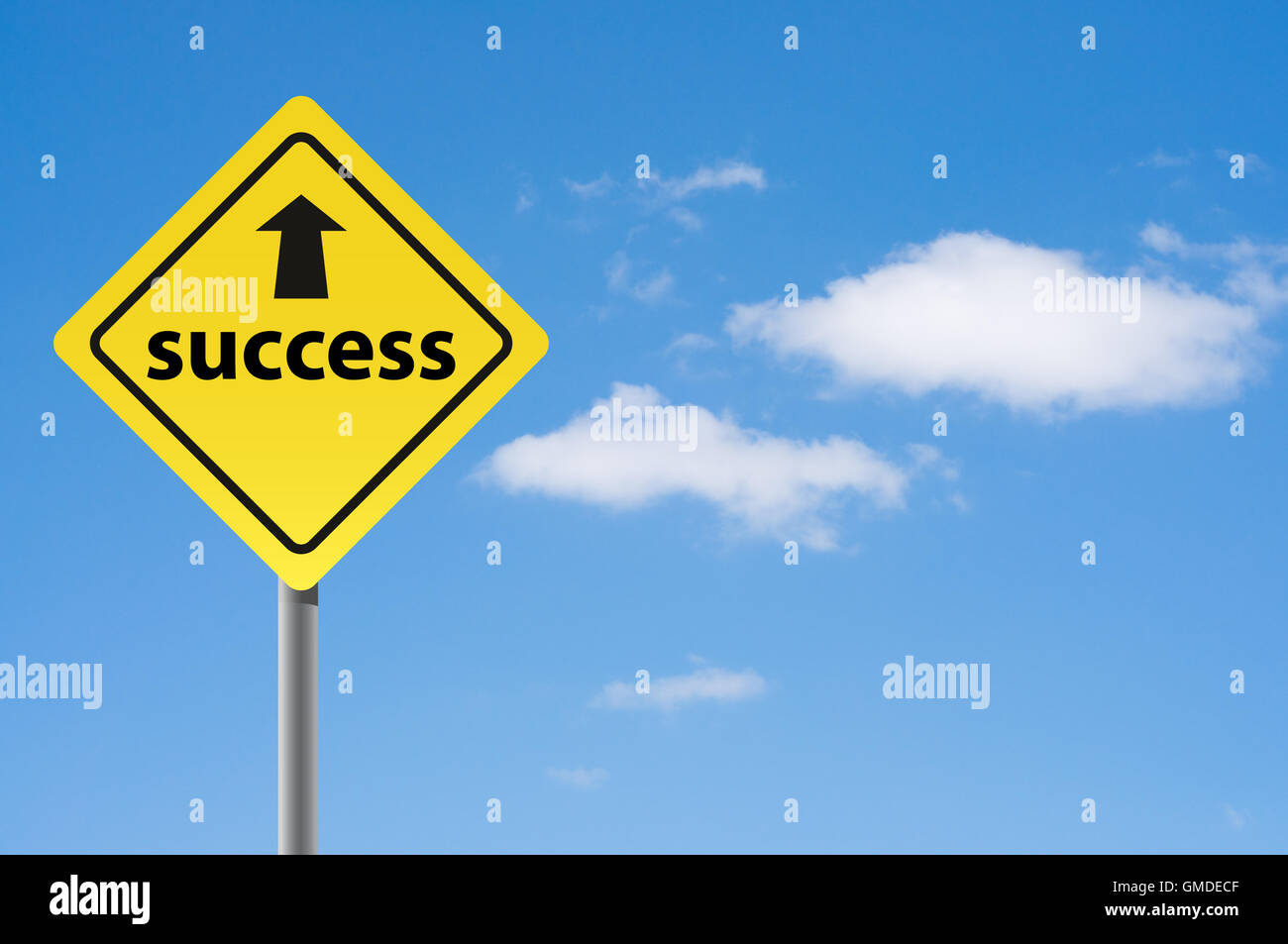 Sign arrow success on sky background Stock Photo - Alamy