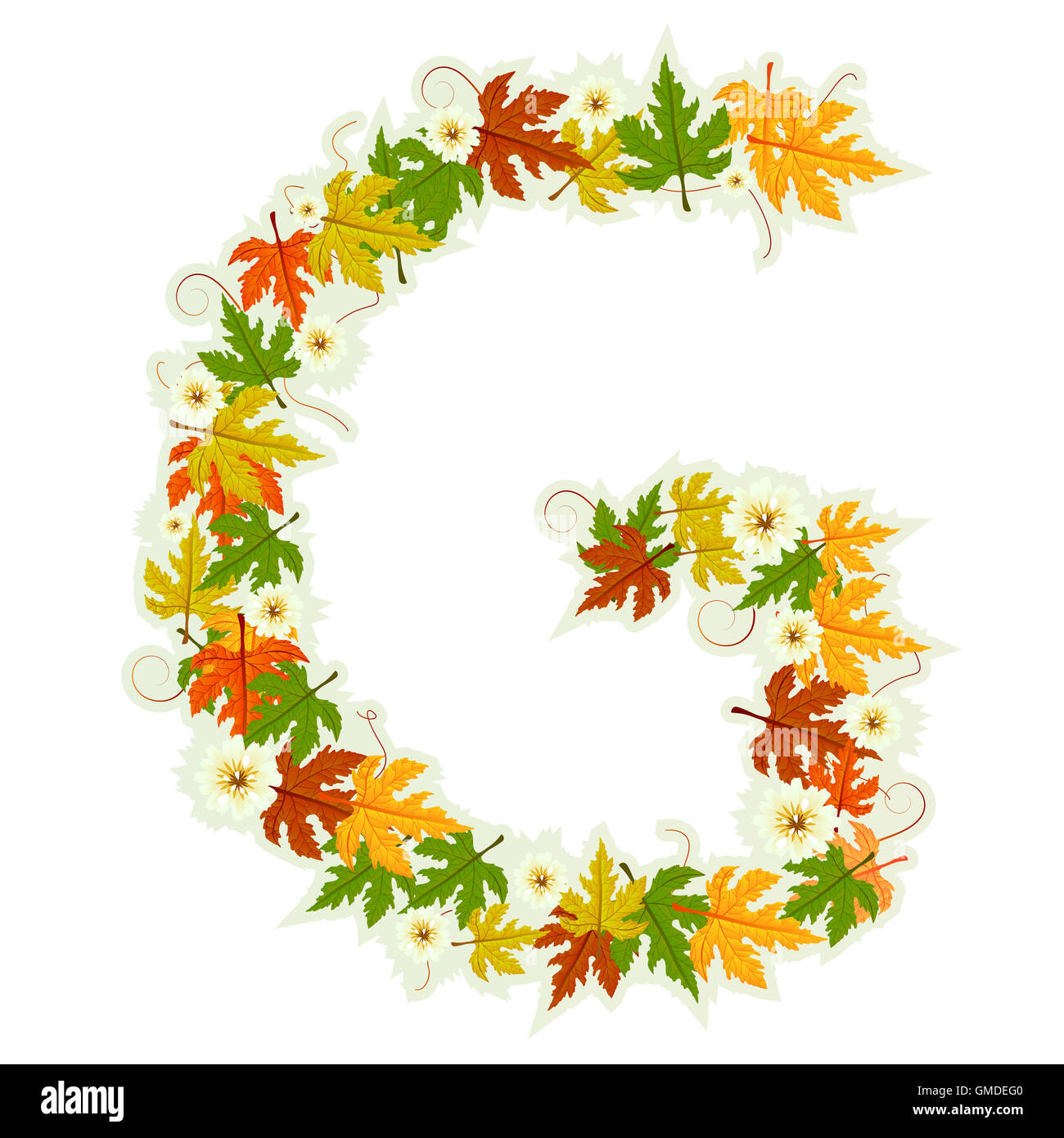Pattern floral letter G Stock Photo - Alamy