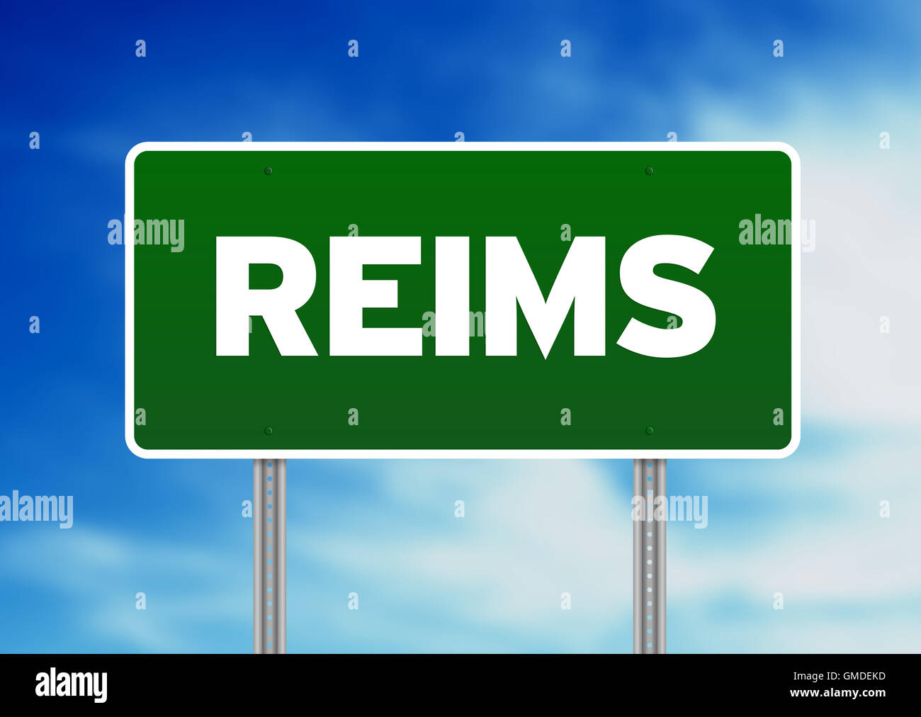 Green Road Sign - Reims, France Stock Photo - Alamy