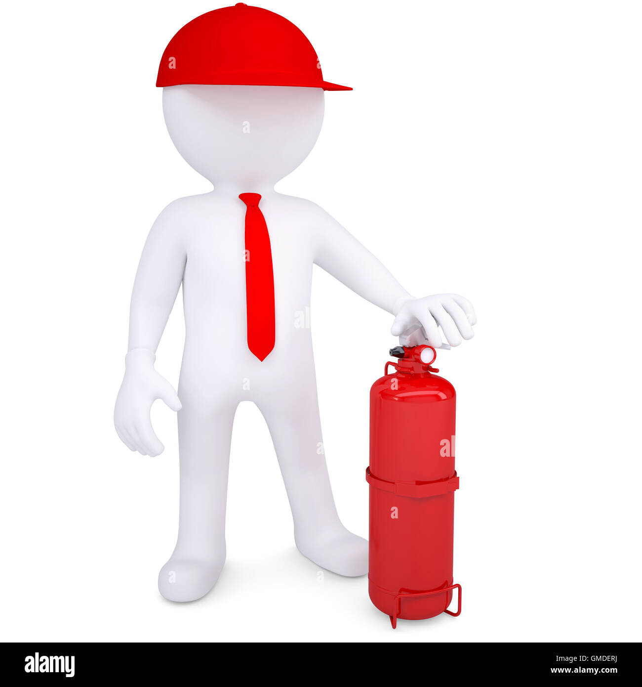 3d man with fire extinguisher Stock Photo - Alamy